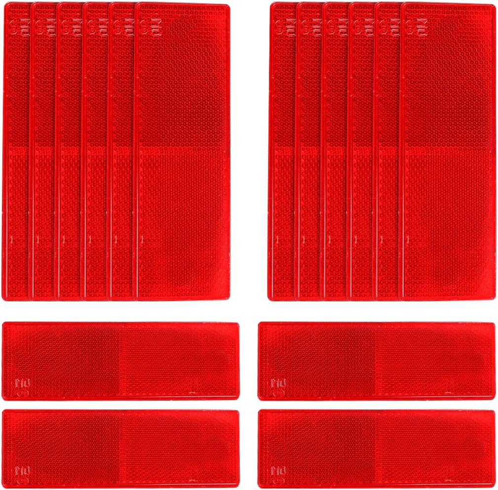 Amazon.com: 16PCS Red and White Reflector Sticker, Waterproof Plastic ...