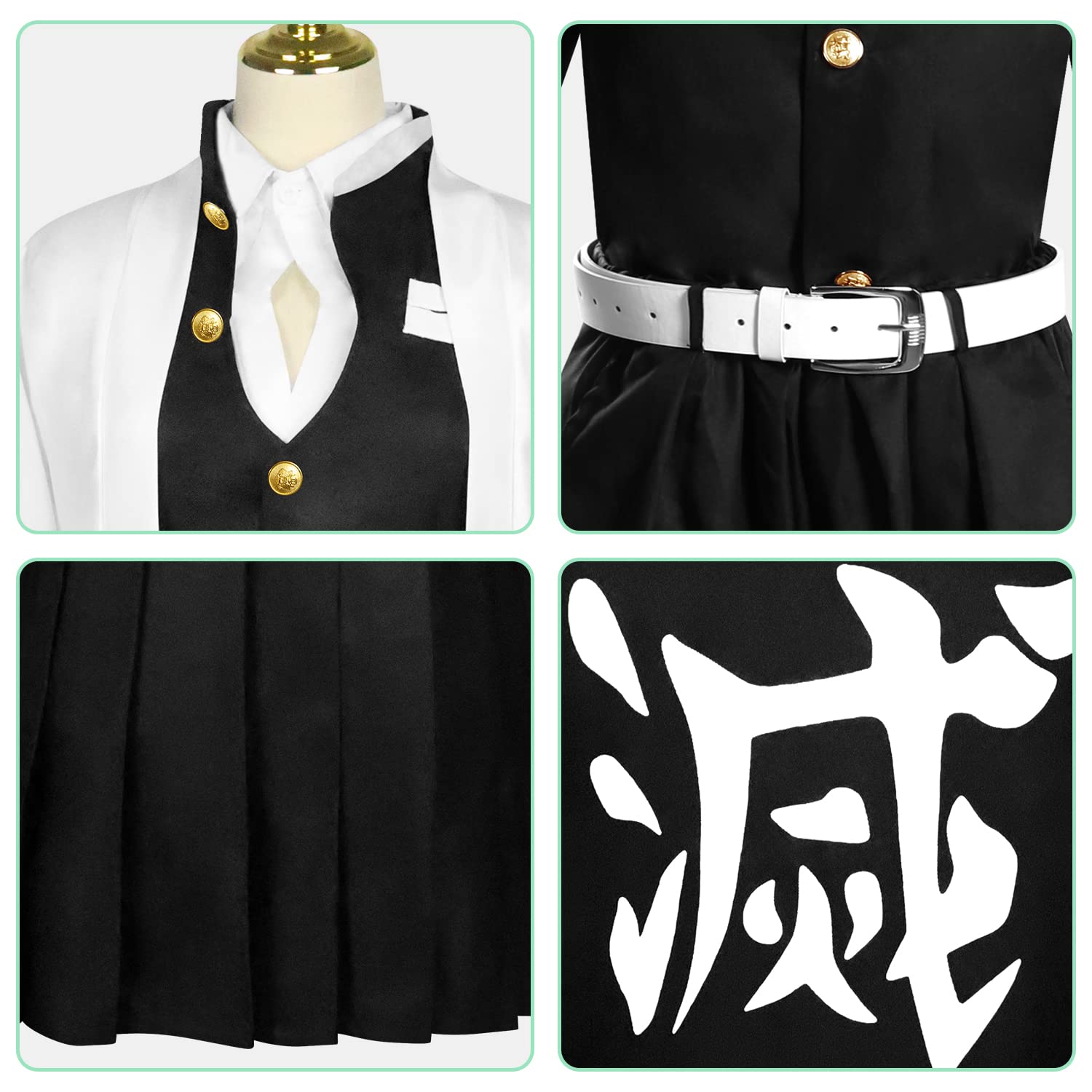 Buy Costume Cosplay Set Suit Demon Slayer Cosplay Anime Dress Outfit ...