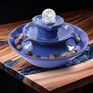 Amazon.com: Ceramic Tabletop Fountain with Ball for Indoor Table Desk ...