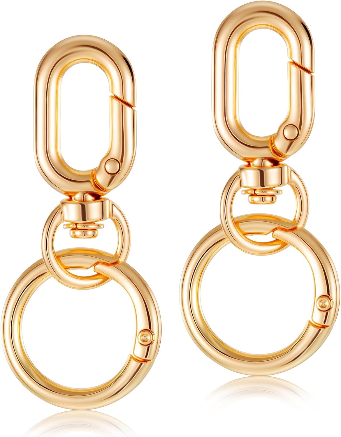 Amazon.com: 4 Pcs Gold Keychain Clip Double Opening, Keychain Clasp ...