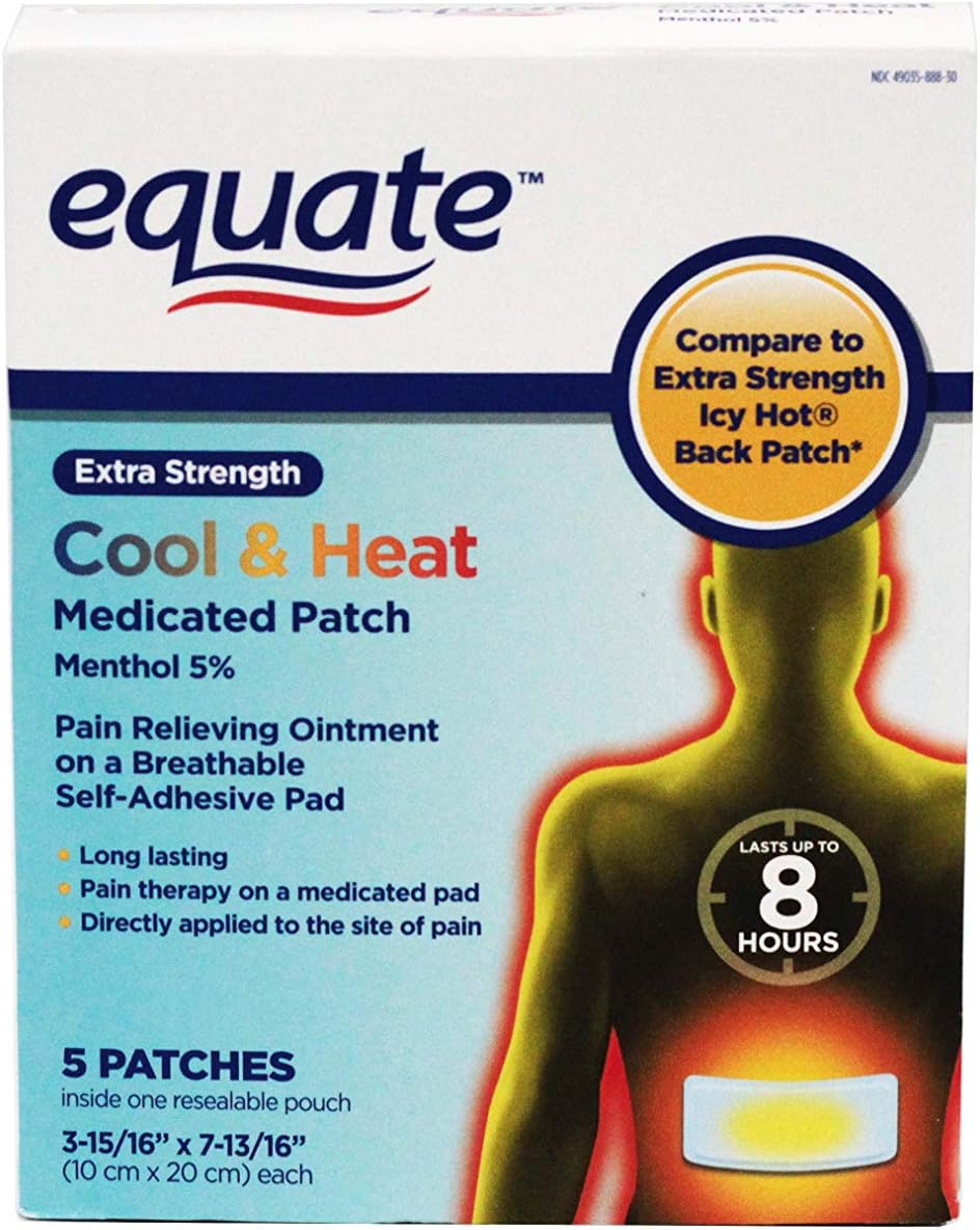 Amazon.com: Equate - Menthol Patch 5 %, Extra Strength, 5 Patches ...
