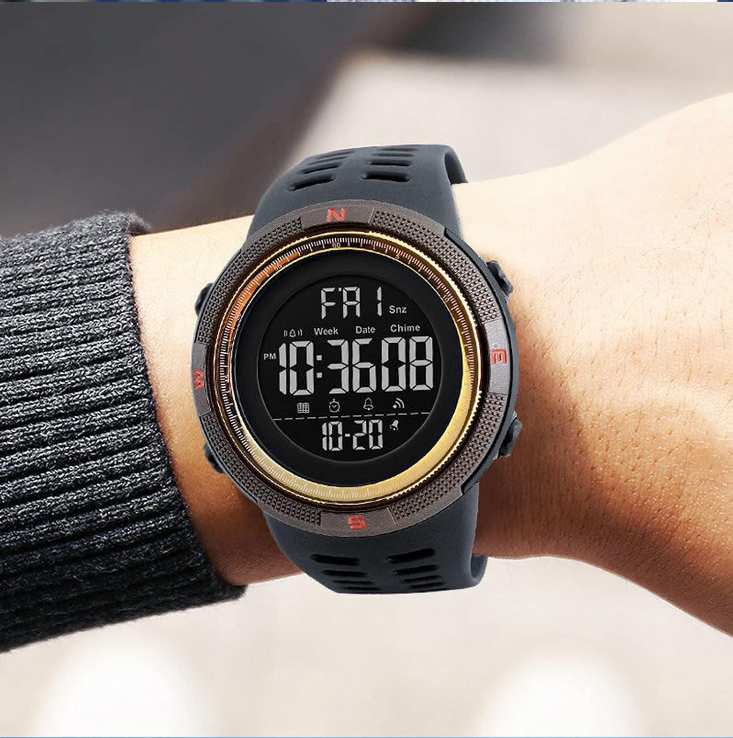 Tonnier Watch Mens Outdoor Sports Watches Multifunction Digital LED ...