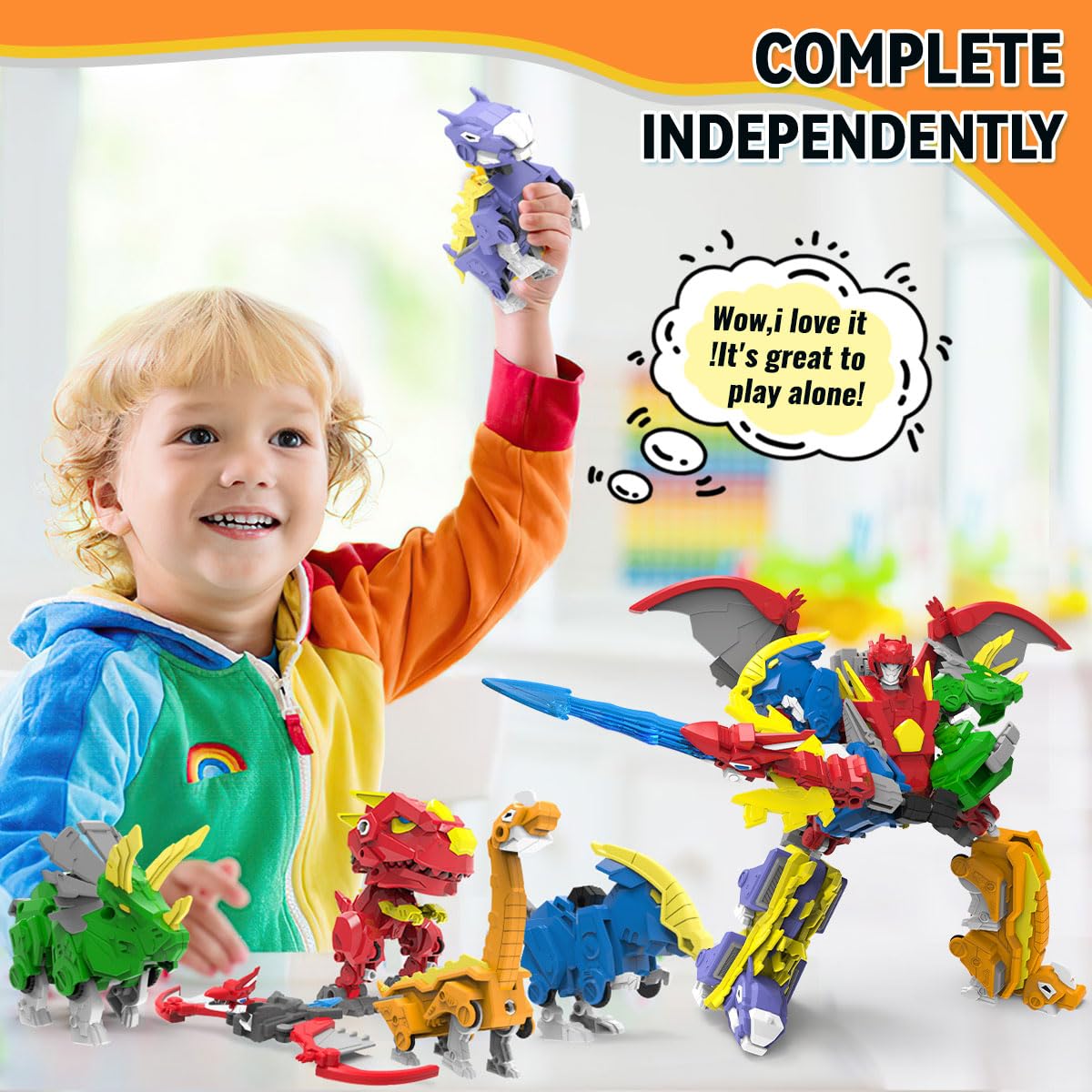 Snapklik.com : Robot Dinosaur Toys 6-in-1 Combined Large Robot Toys ...