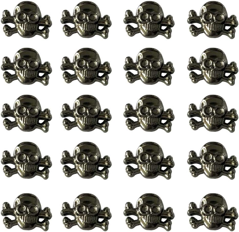 Amazon.com: Bezelry 12 Pieces Small Skull Gray Silver Buttons ...