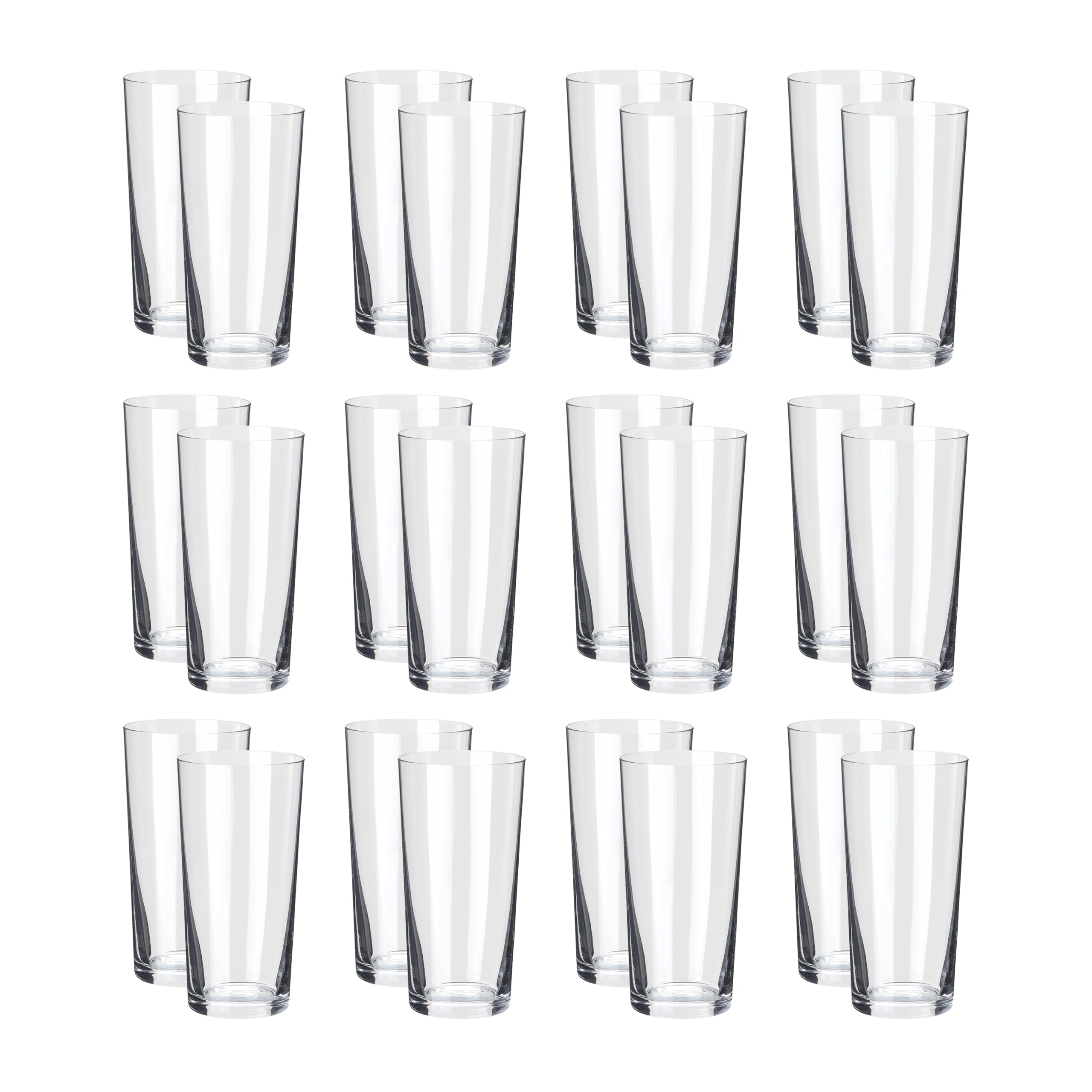 Amazon Basics 24-Pack Admiral Cooler Glass Cup, 15.3 oz, Microwave-Safe ...