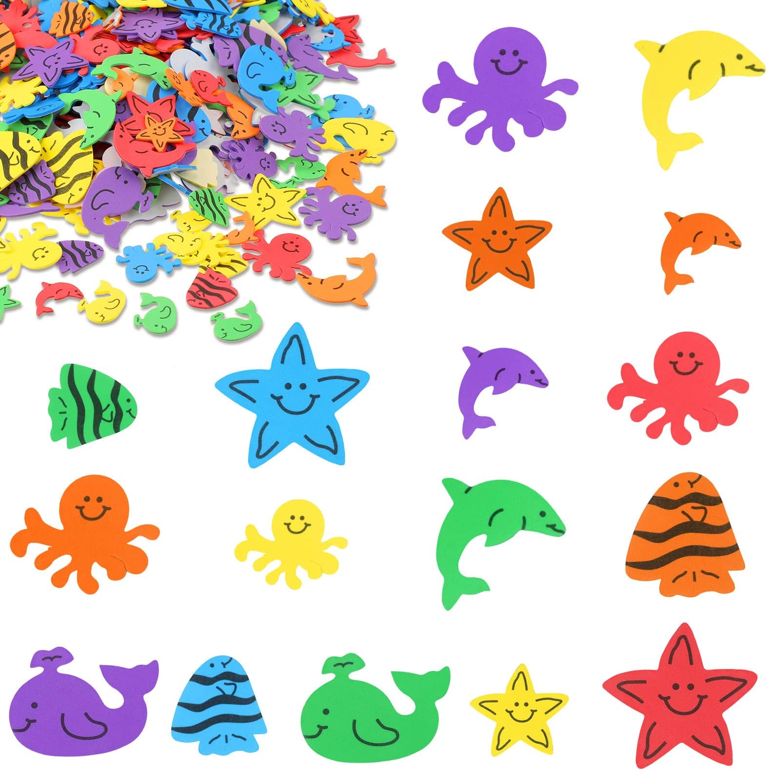 Amazon.com: Fun Express Under The Sea! Foam Adhesive Shapes - Bulk Set ...