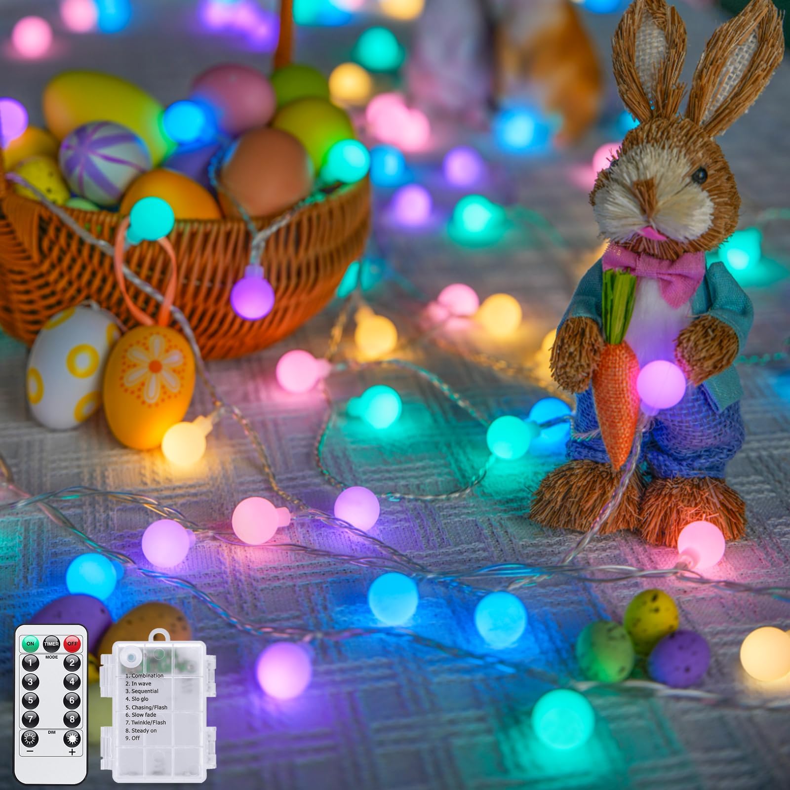 Amazon.com: JMEXSUSS 100 LED Easter String Lights Indoor Outdoor ...