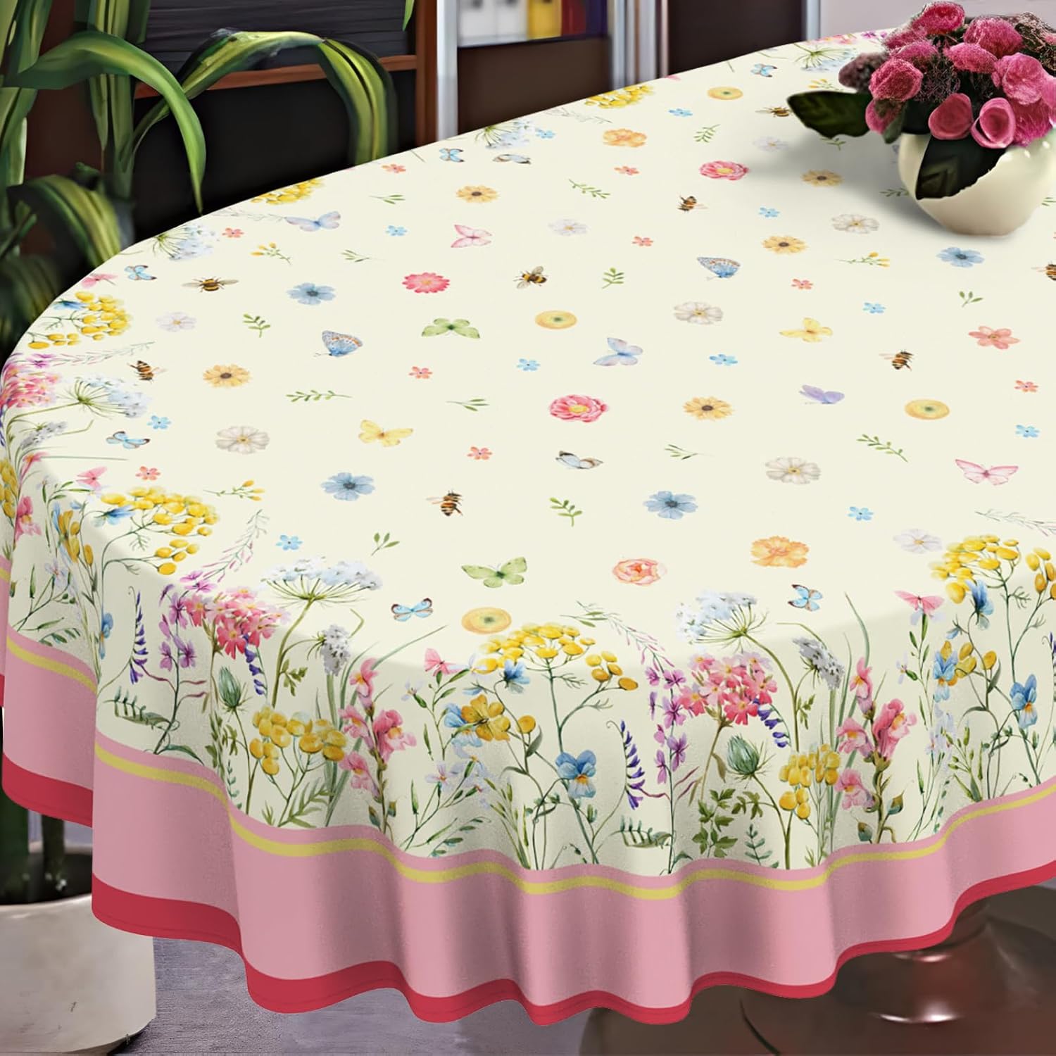 Amazon.com: uwdfnwuif Spring Oval Tablecloth 54" x 72" Waterproof ...