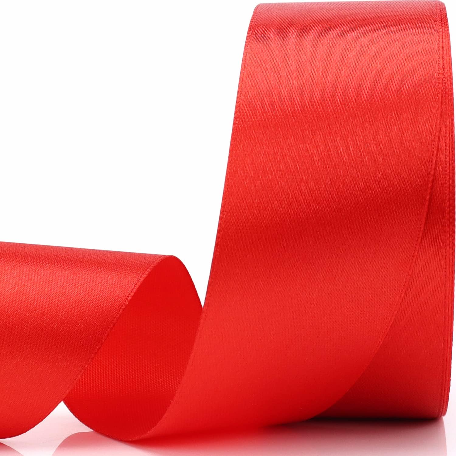 Amazon.com: Baocuan 1-1/2 inch Red Solid Satin Ribbon 25 Yards 100% ...