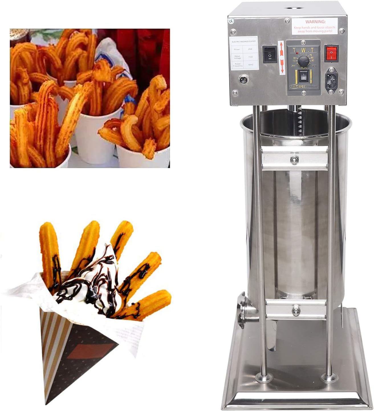 Buy Electric Churro Maker Machine 15L Stainless Steel Heavy Duty ...