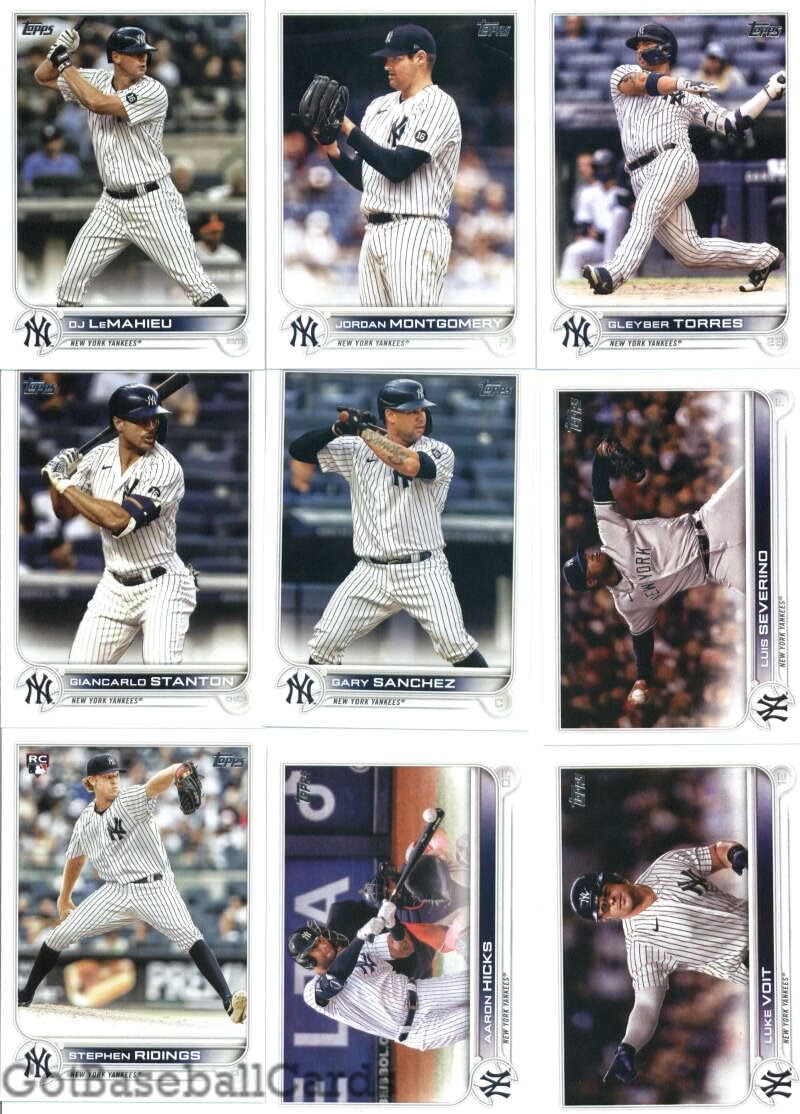 Amazon.com: 2022 Topps Series 2 New York Yankees Team Set of 10 Cards ...