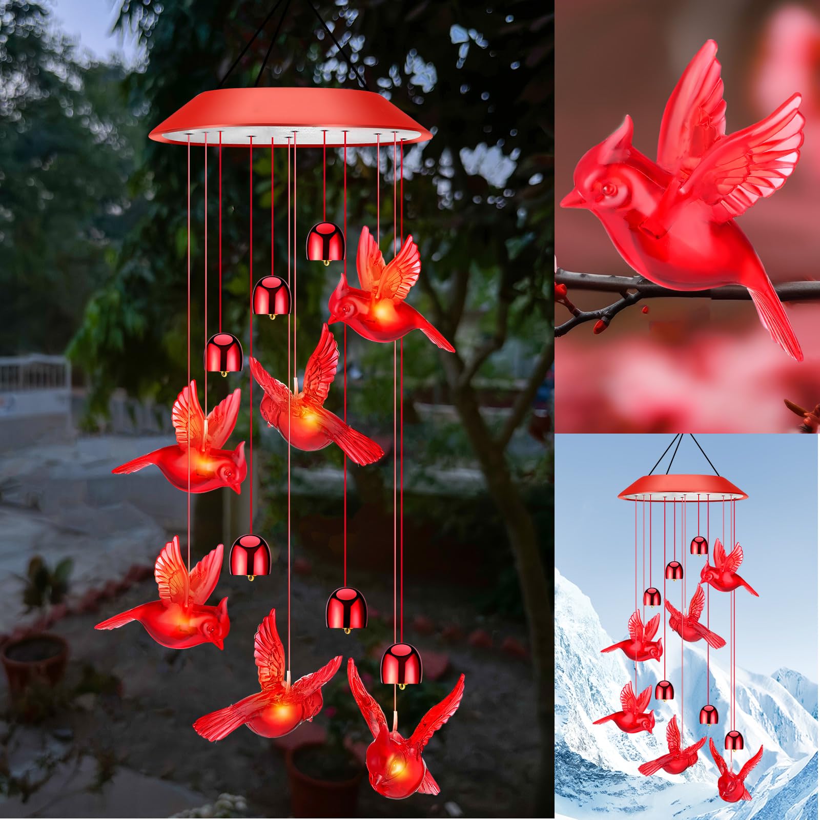 Amazon.com : Cardinal Wind Chimes for Outside Cardinal Bird Wind Chimes ...