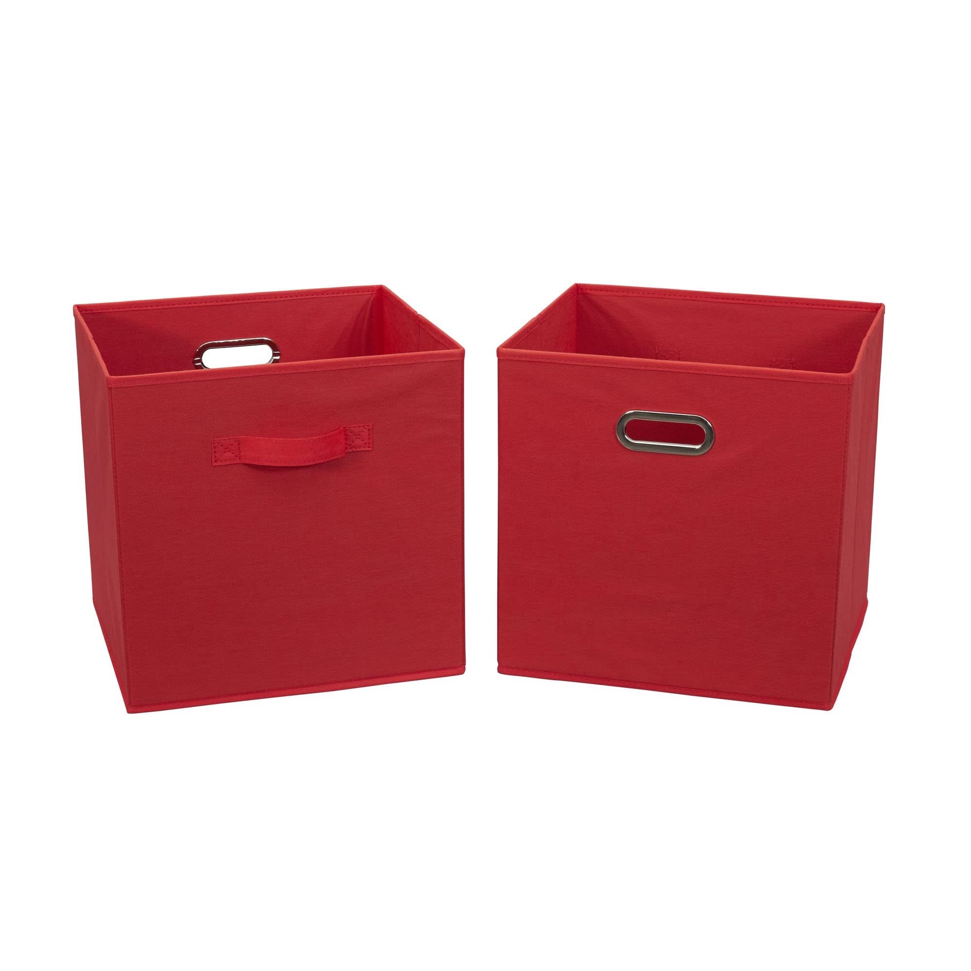 Household Essentials, Regal Red 2 Pack Open Storage Bins with Dual ...