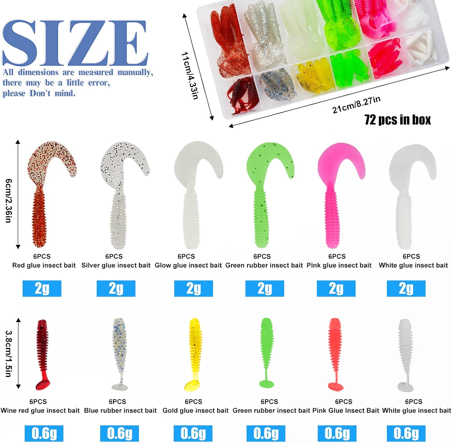 Nothers GZhaizhuan Boxed 72 Piece Rubber Fish Set, Artificial Soft ...