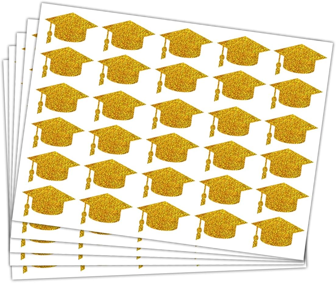 Amazon.com: Gold Graduation Hat Envelope Seals Stickers,1 Inch Gold ...