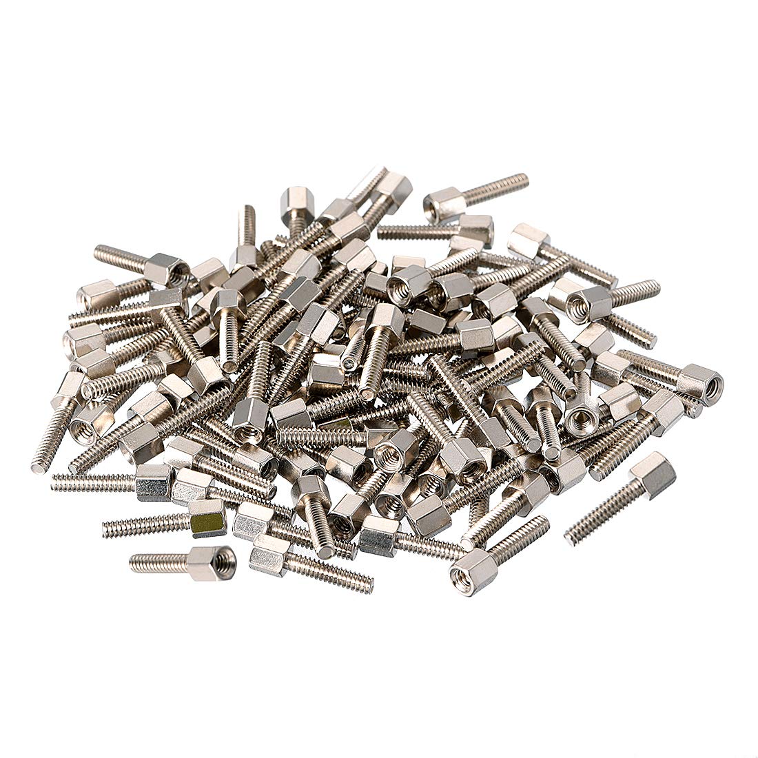 uxcell 4#-40 5+12mm F/M Brass Hex Standoff Spacer Screws PCB Pillar ...