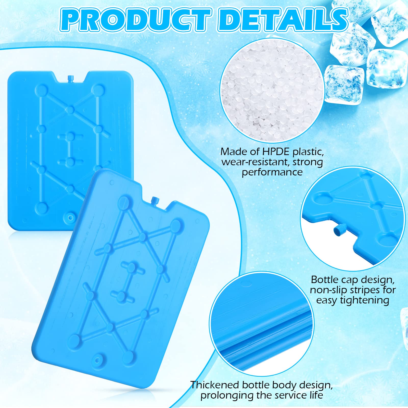 Snapklik.com : 10 Pcs Large Ice Packs For Cooler 10 X 13 Inch Space ...