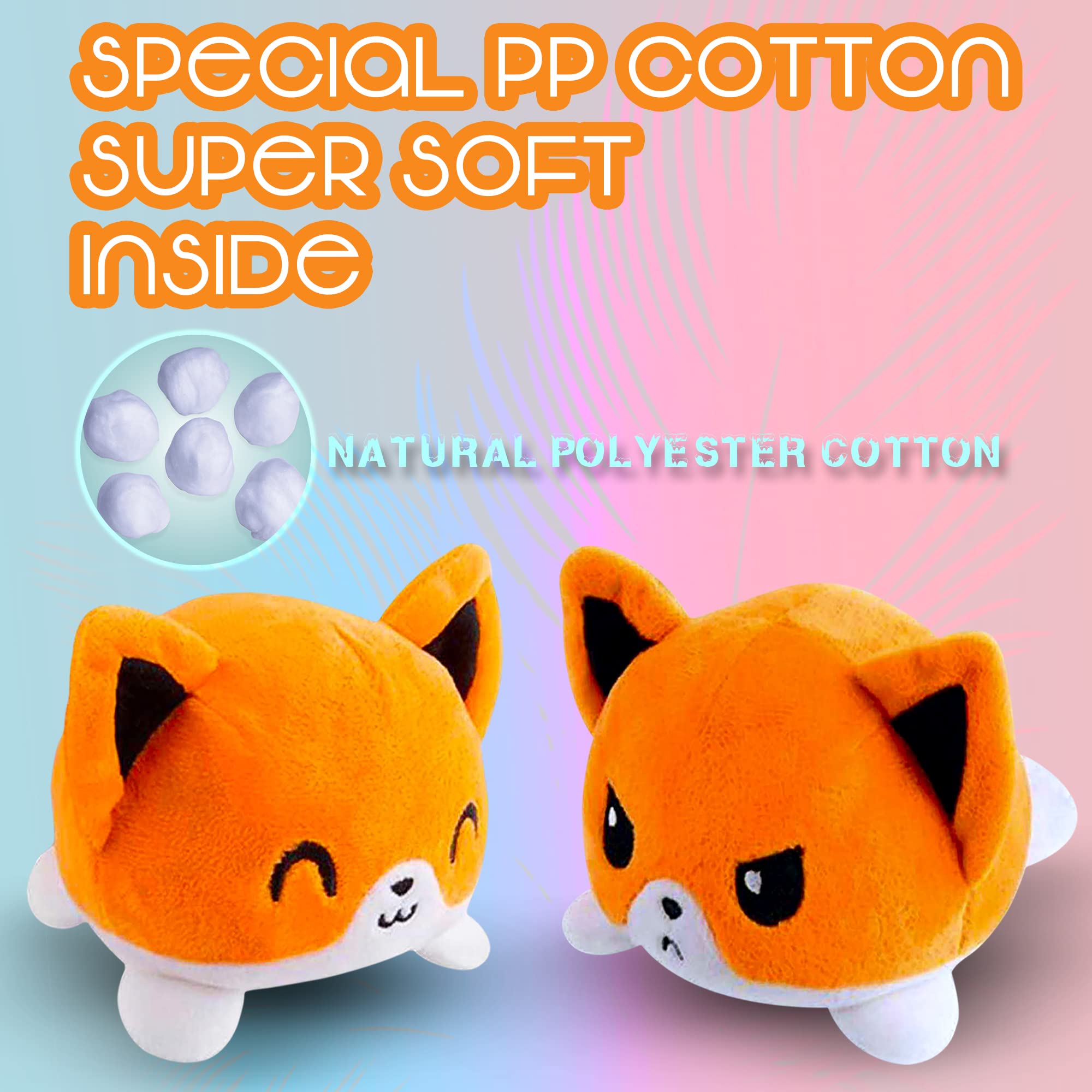 ENGLASIA Soft Toys – Plushies Kawaii - Cute Reversible Cat Fox Plushie ...