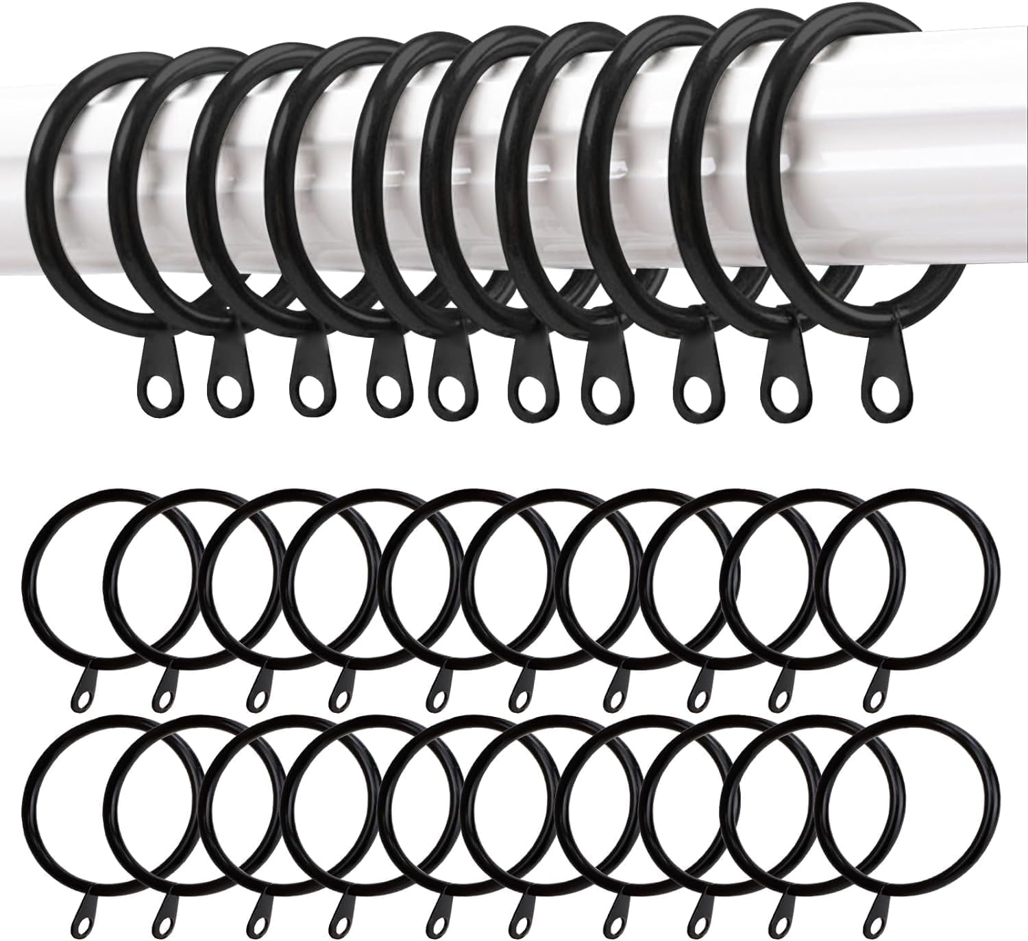 Amazon.com: Shappy 20 Packs Metal Drapery Curtain Rings Hanging Rings ...