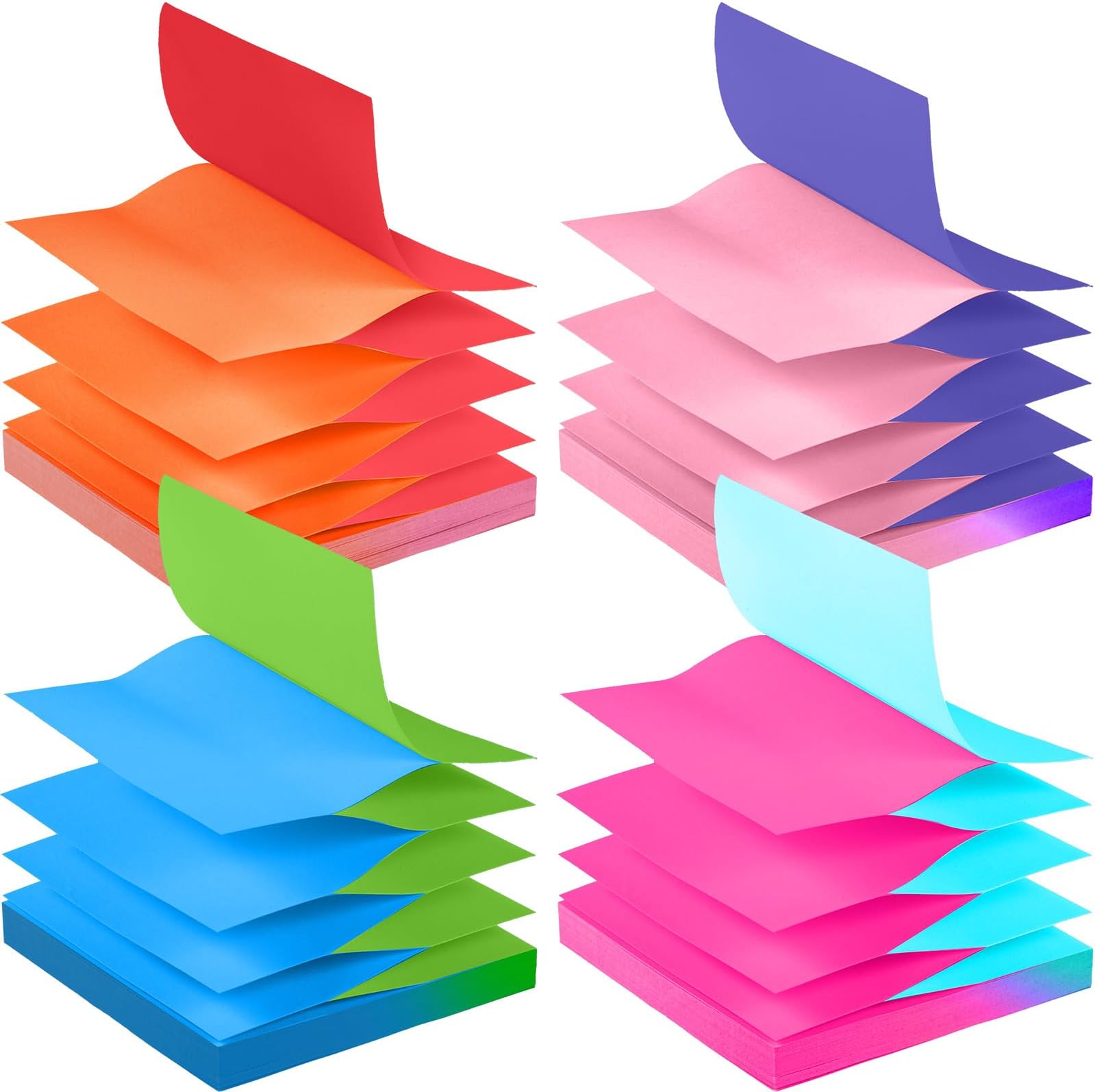 Amazon.com : 16 Pads Pop up Notes 3 x 3 Inch 8 Pastel Colors 2 Colors ...