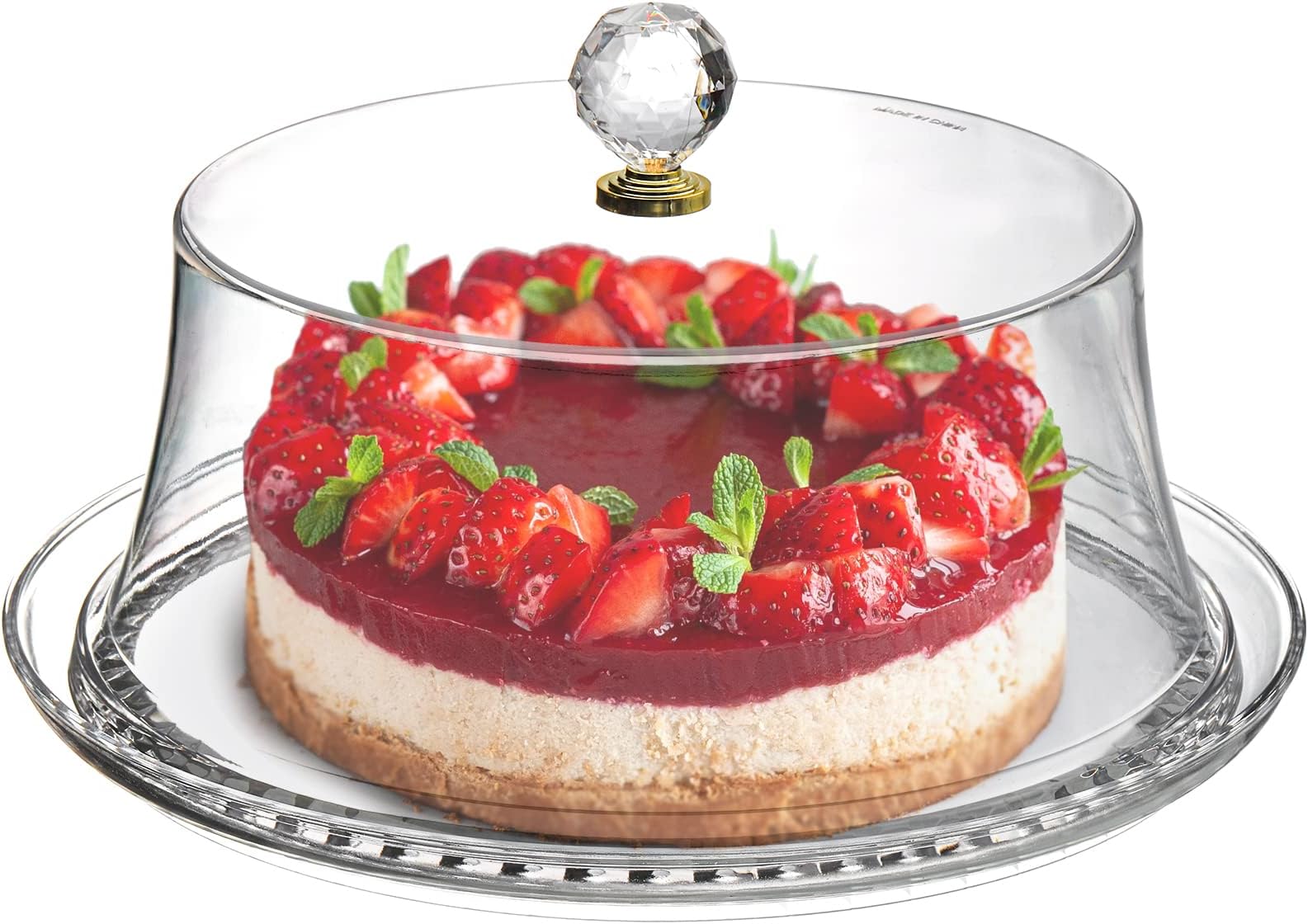 Amazon.com: kanpura 7X5IN Crystal Cake Plate with Dome, Cake Stand with ...
