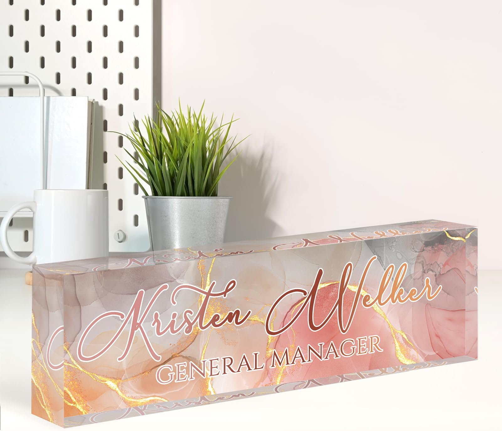 Amazon.com: Desk Name Plate Personalized Custom Name Plaque Sign for ...