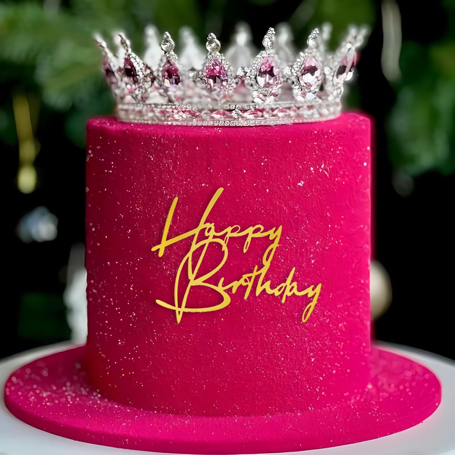Amazon.com: Beautiful Crystal Large Crown Cake Decoration Crown Cake ...