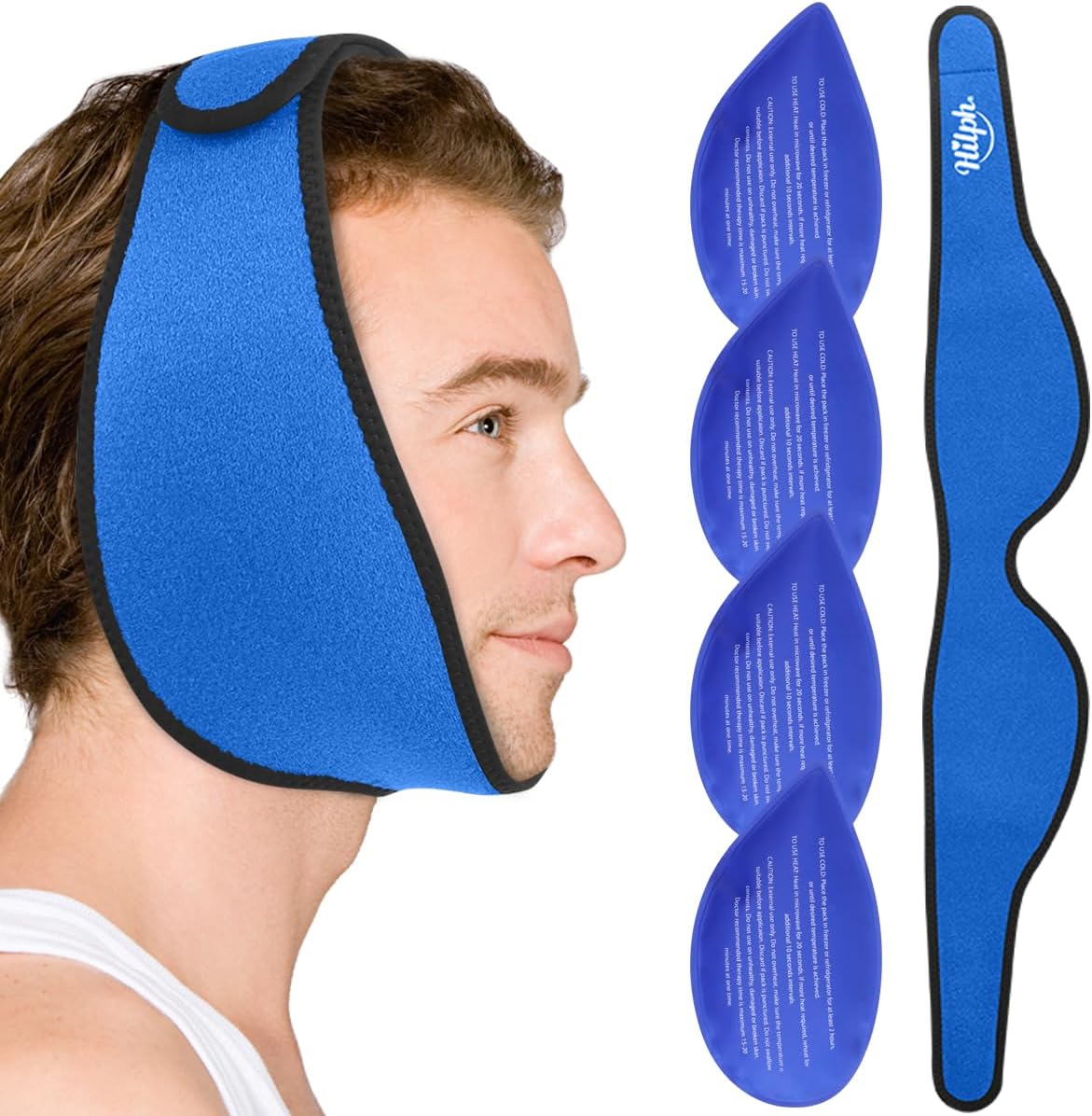 Amazon.com: Hot Cold Jaw and Forehead Ice Pack by FOMI Care | Flexible ...
