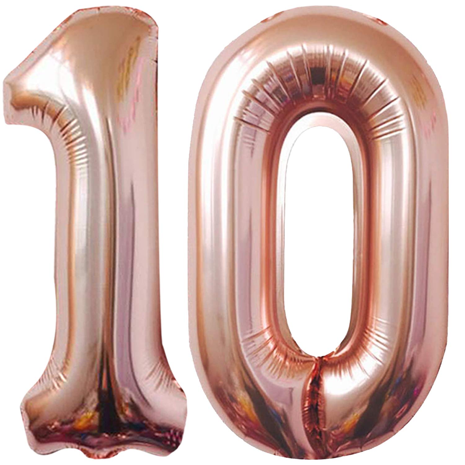 Buy Rose Gold Number 10 Balloon for 10th Birthday - Large, 40 Inch ...