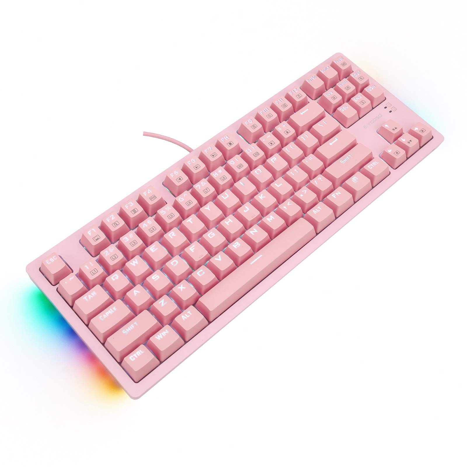 Buy TKL Mechanical Gaming Keyboard, Blue Switch Led Backlit Compact ...