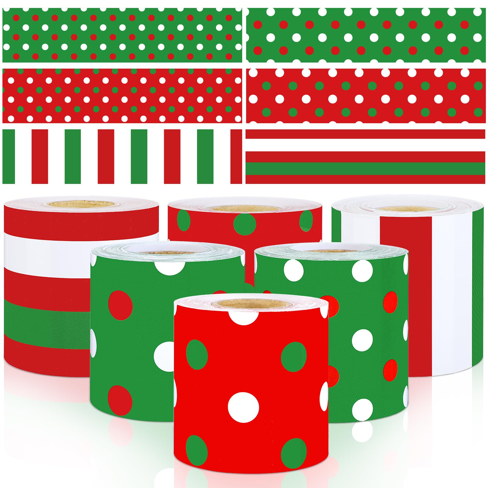 Red With Polka Dots Rolled Straight Border