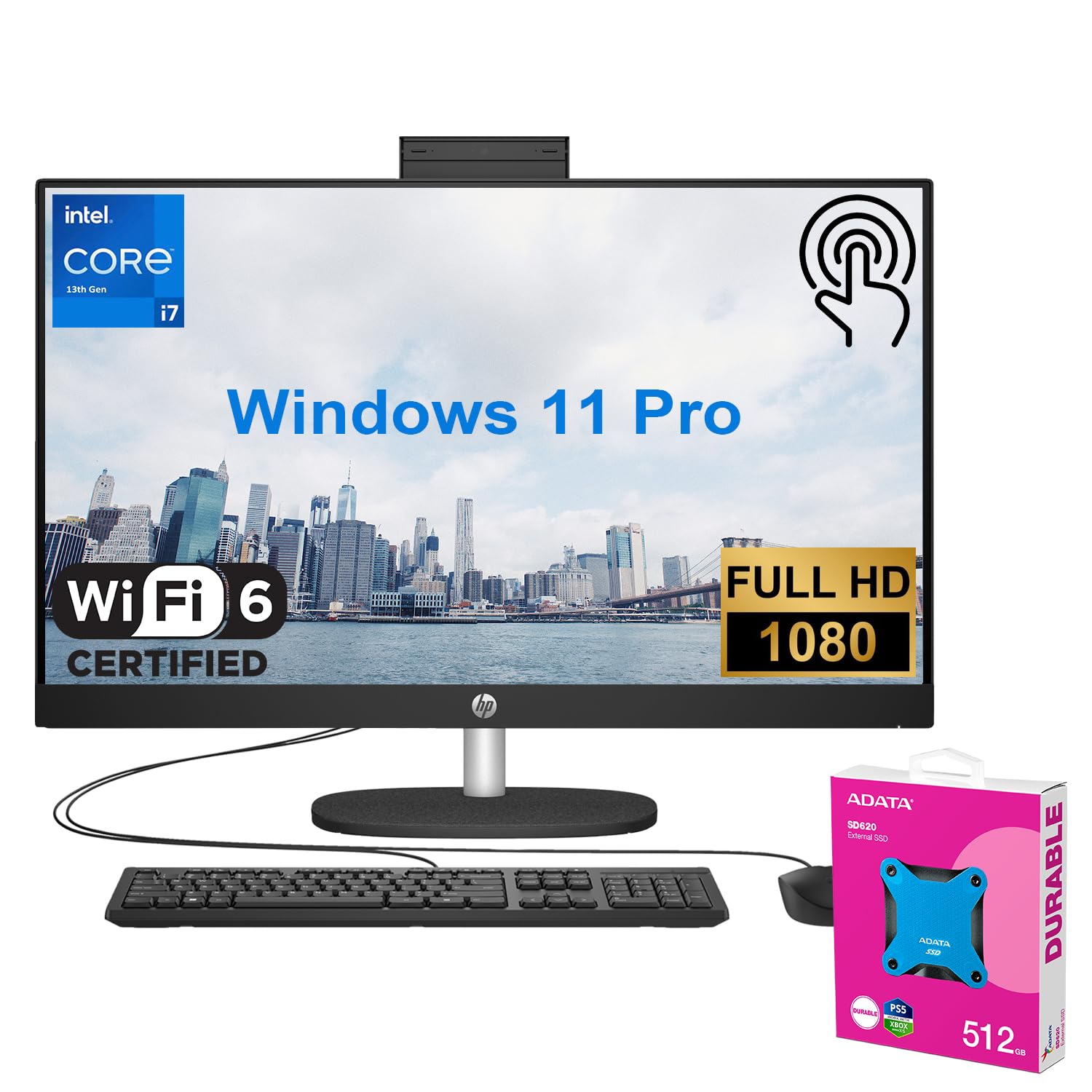 Amazon.com: HP Essential All-in-One Business Desktop, 27" FHD ...