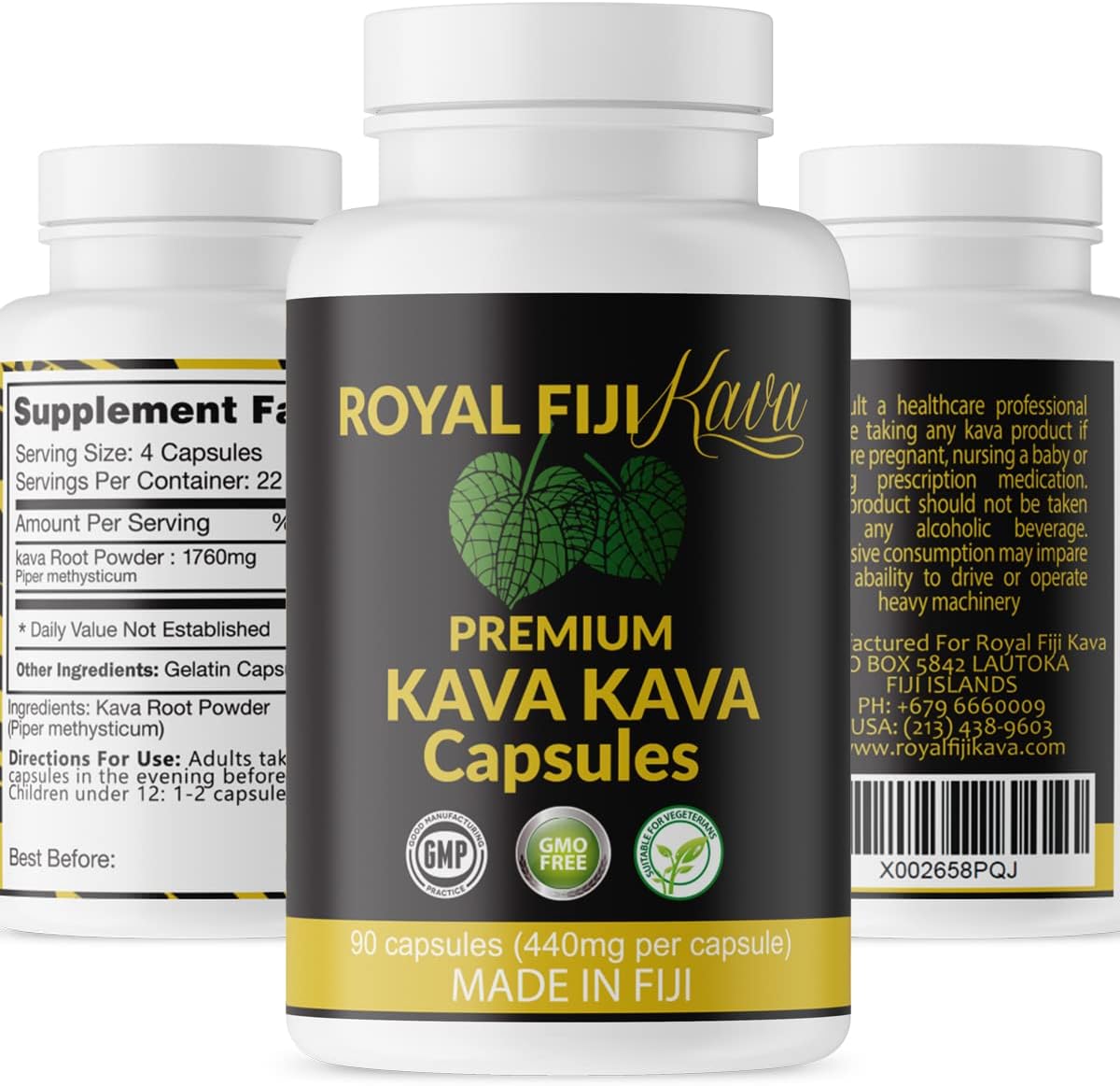 Amazon.com: Royal Fiji Kava Pure Noble Kava Capsules Highest Grade ...