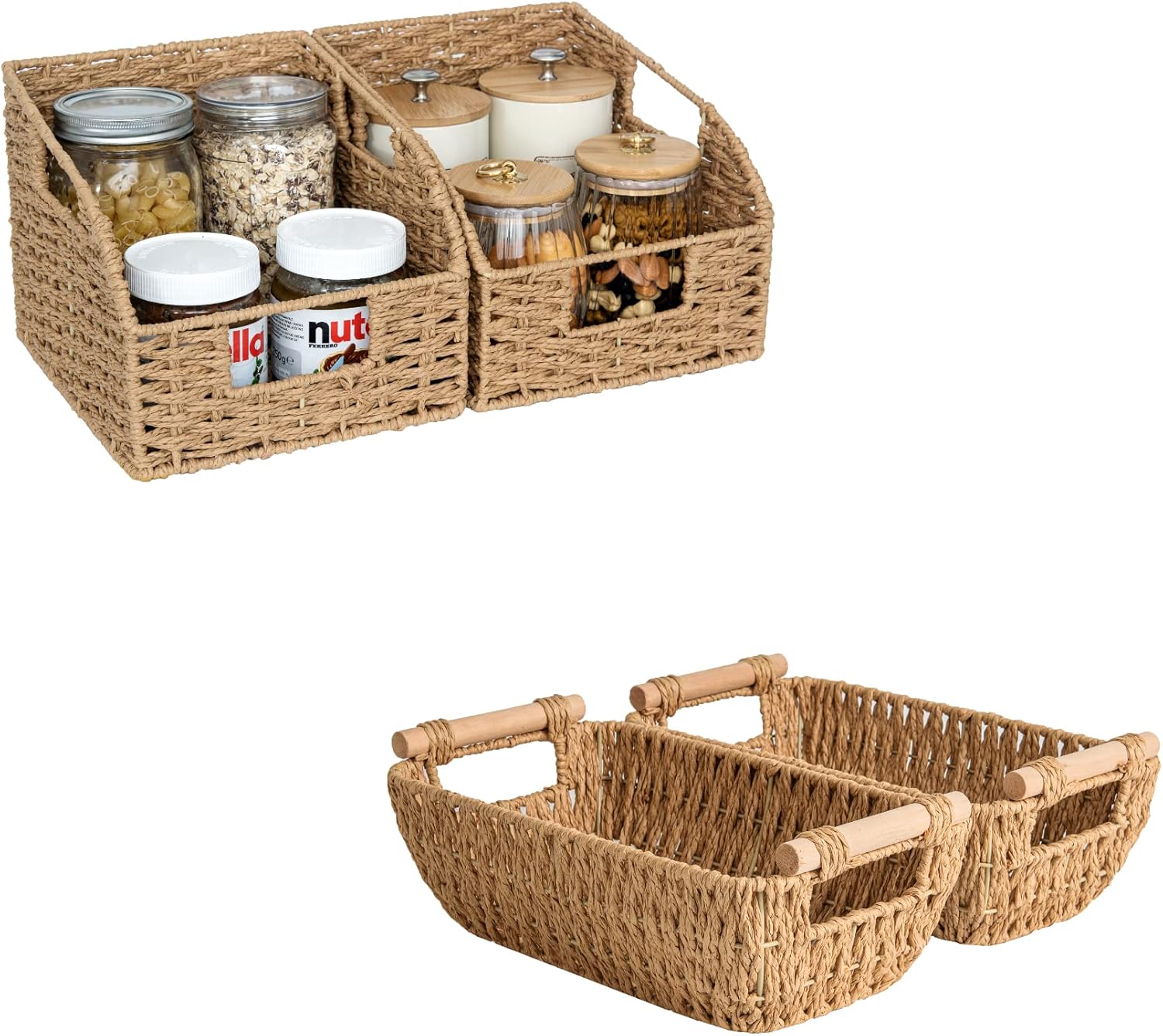 Amazon.com: StorageWorks Round Paper Rope Storage Baskets : Home & Kitchen