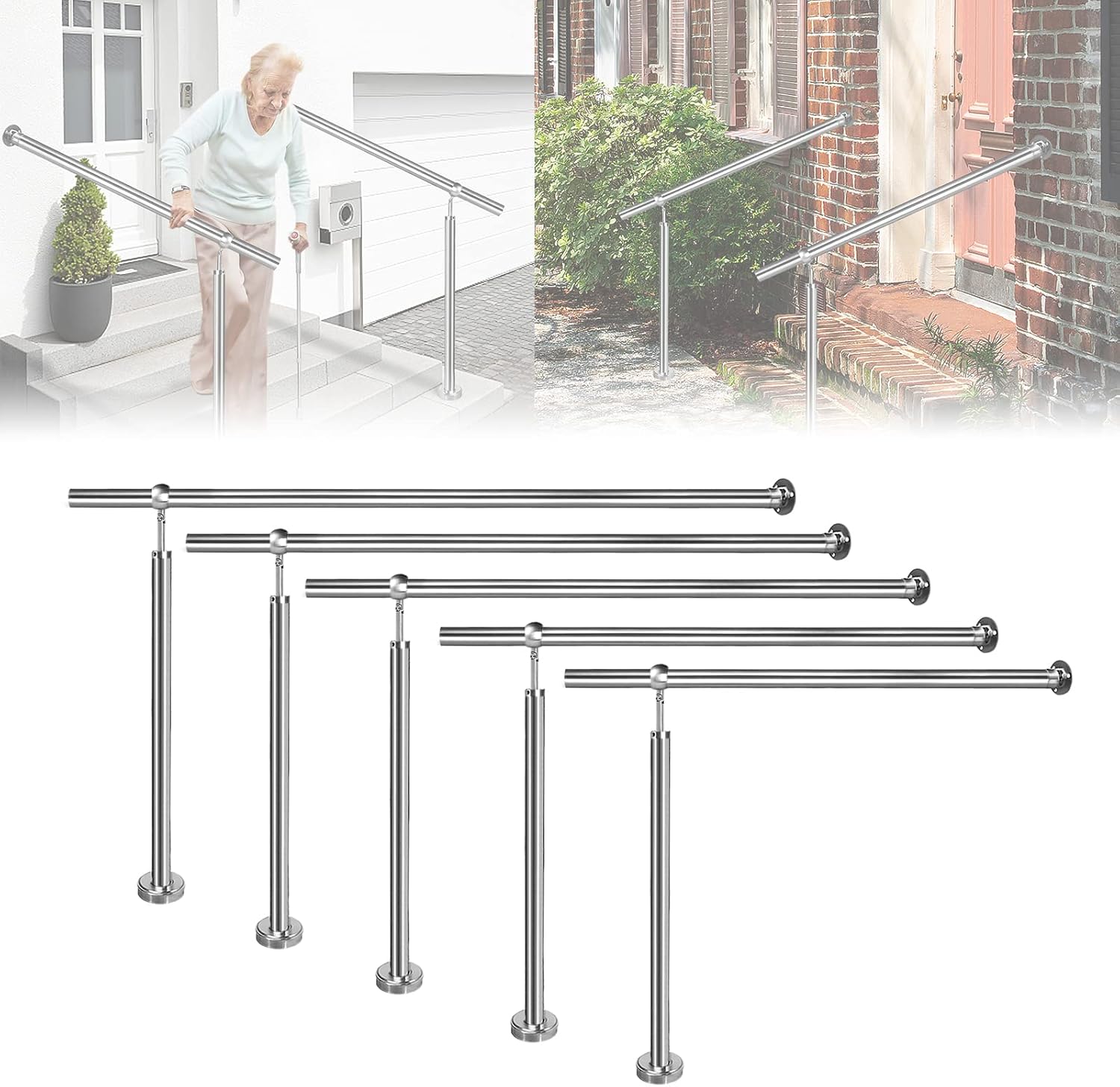 ACXIN 80x90cm Edelstahl Eingangsgeländer Indoor Outdoor Handlauf ...