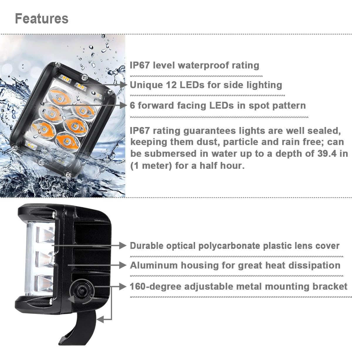 Snapklik.com : Sync Flashing Blue White Emergency Strobe Light Dual ...