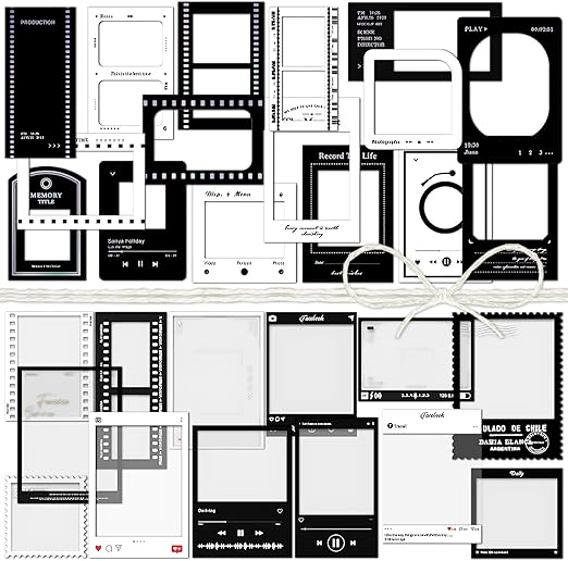 3 Packs Vintage Filmstrip Sticker Paperboard Cutouts Stamp Sticker ...