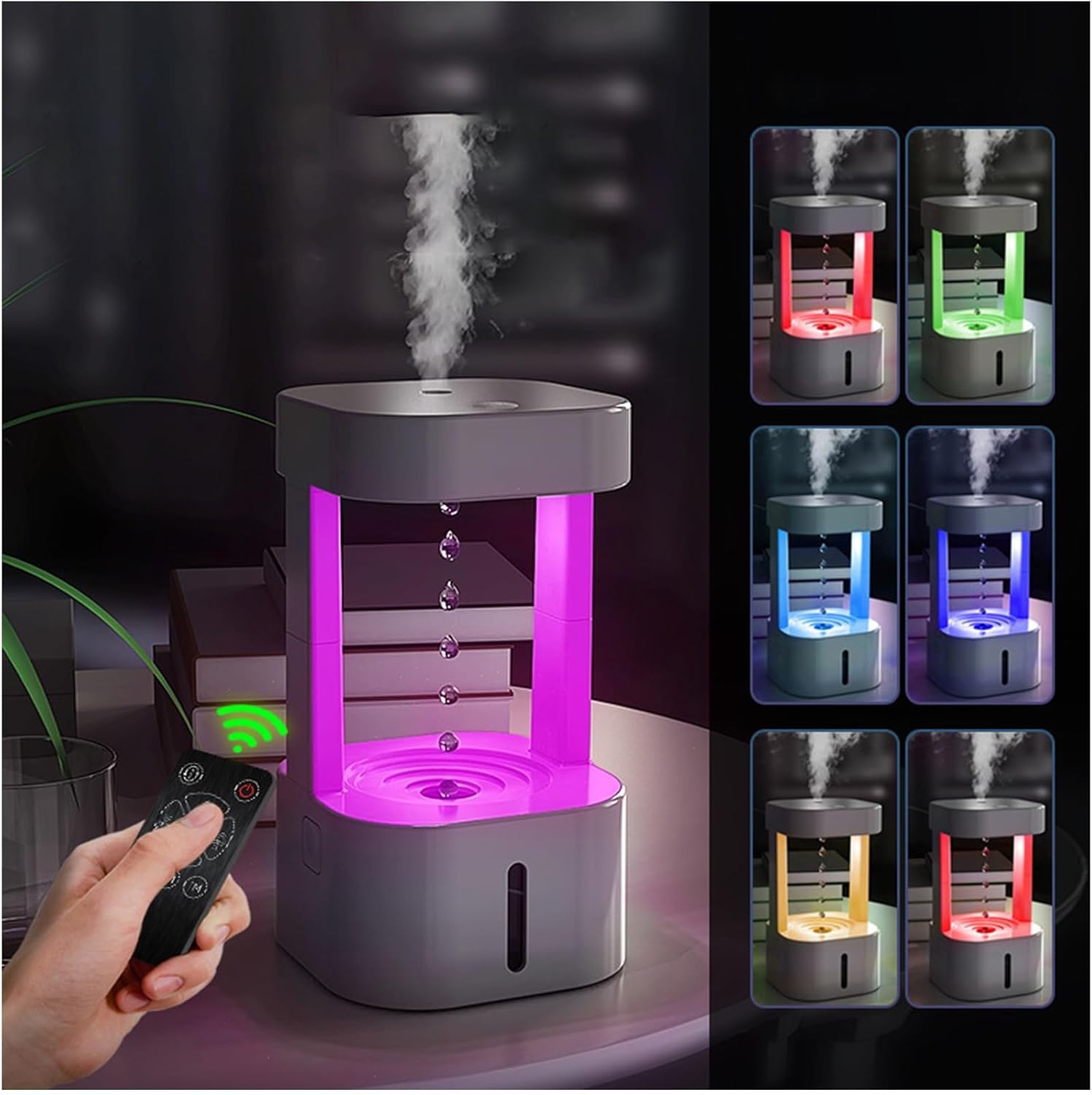 Amazon.com: Anti Gravity Water Droplets Air Humidifier, 7 Colorful Anti ...