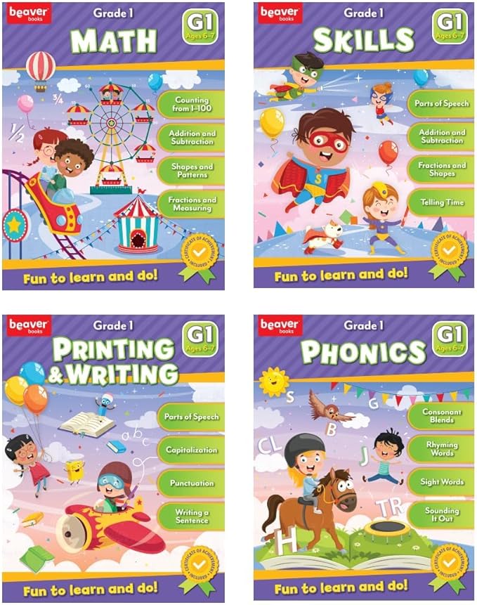 Amazon.com: Head Start Workbooks for Kids Ages 6-7, Fun 1st Grade ...