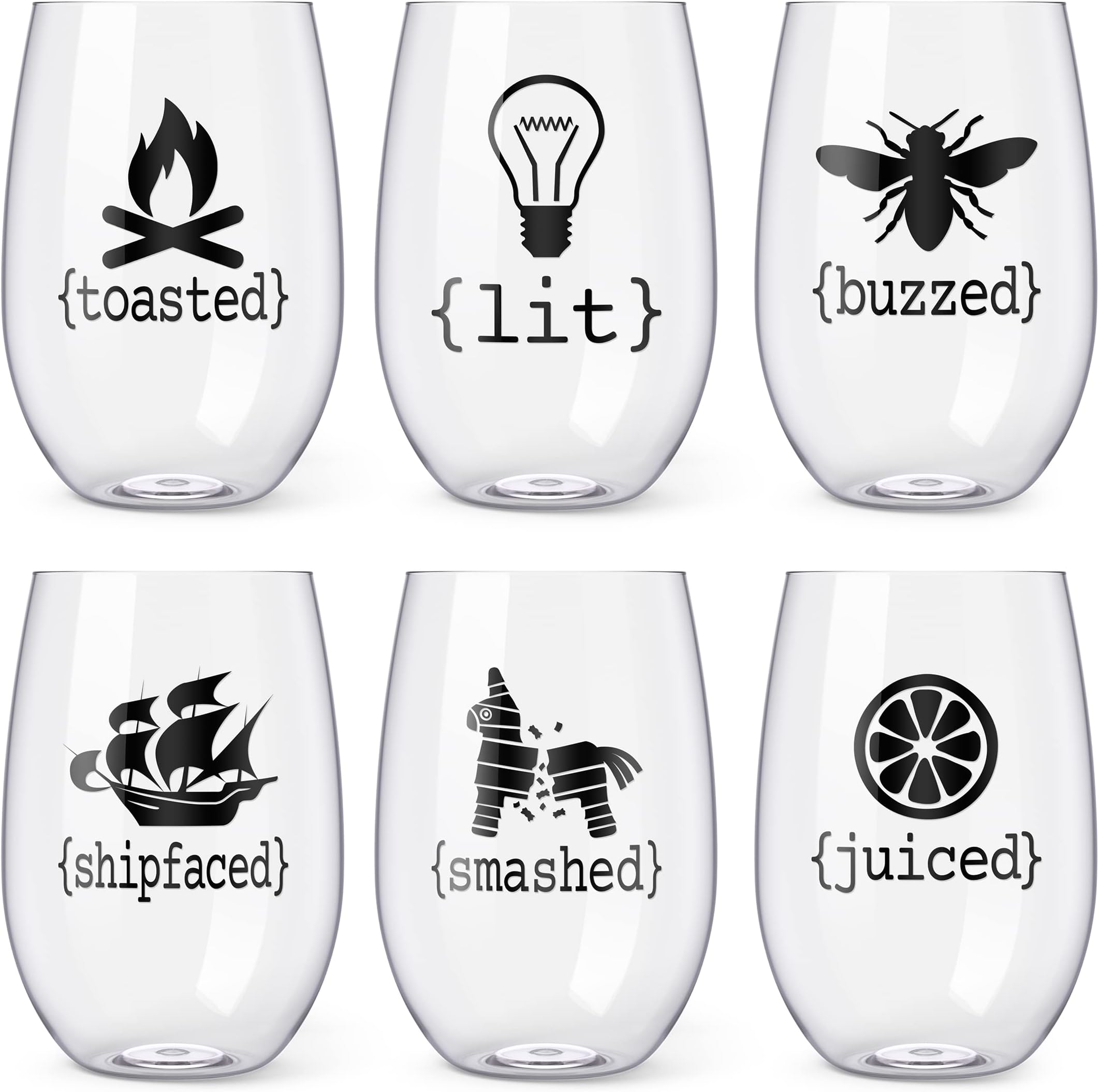 Amazon.com | Loco Llama Funny Stemless Wine Glasses - Made of ...
