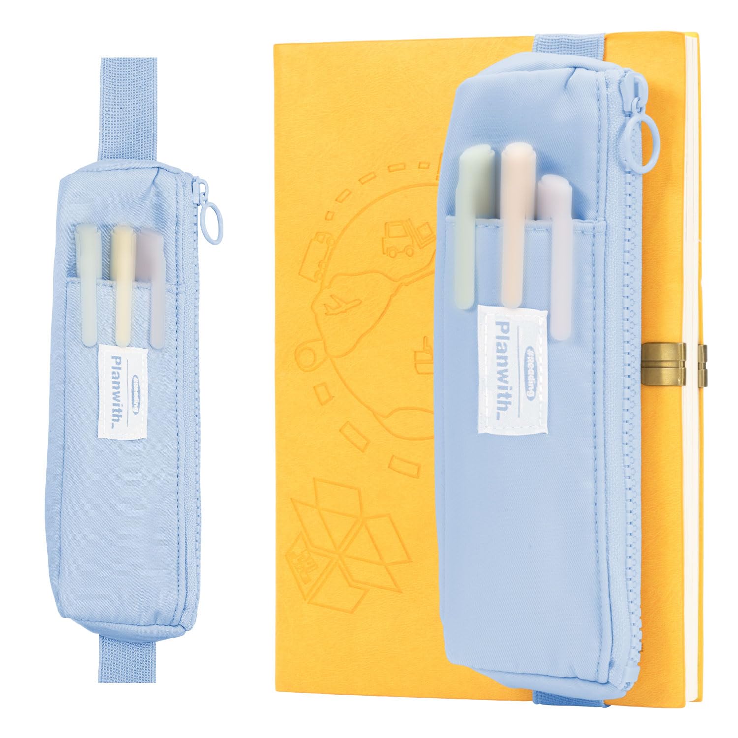 Amazon.com: AOGEWON Pen Holder for Notebook, Pen Pouch for Notebook ...