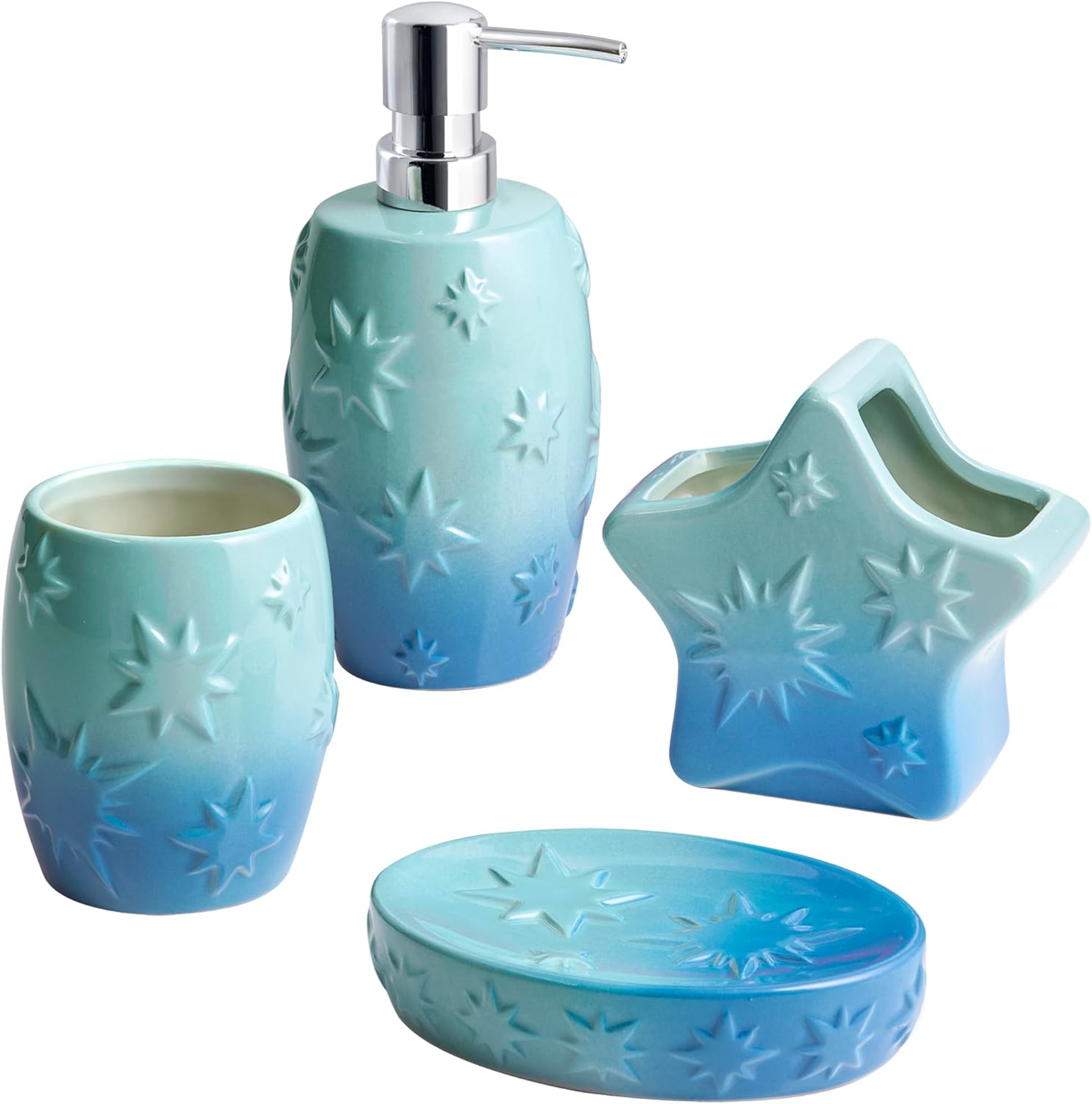 Amazon.com: Allure Home Creation Tie Dye Sky Bathroom 4-Piece Set ...