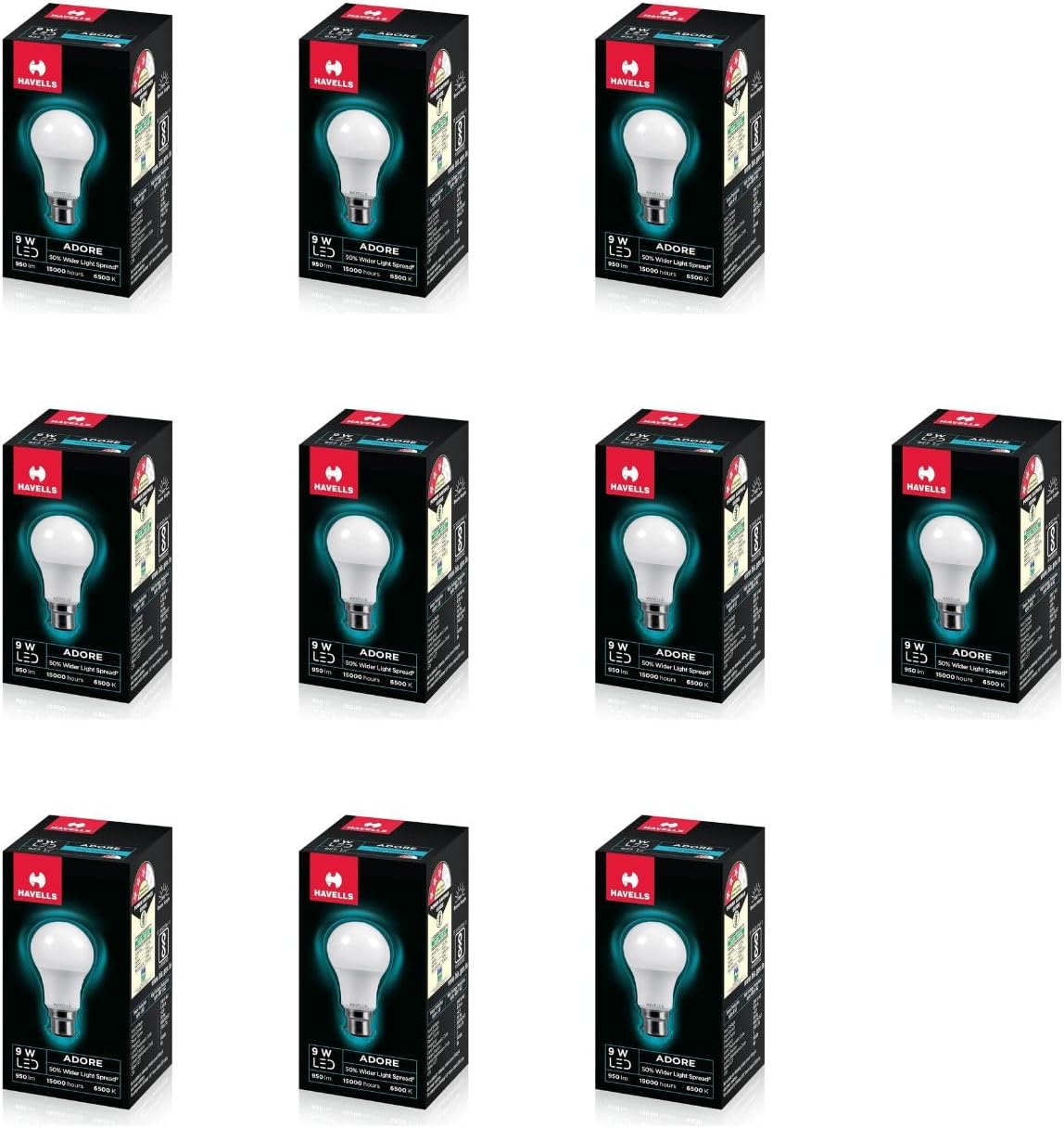 Buy SYSKA Ssk-Srl Base B22D 9-Watt Led Bulb (Pack Of 10, Cool White ...