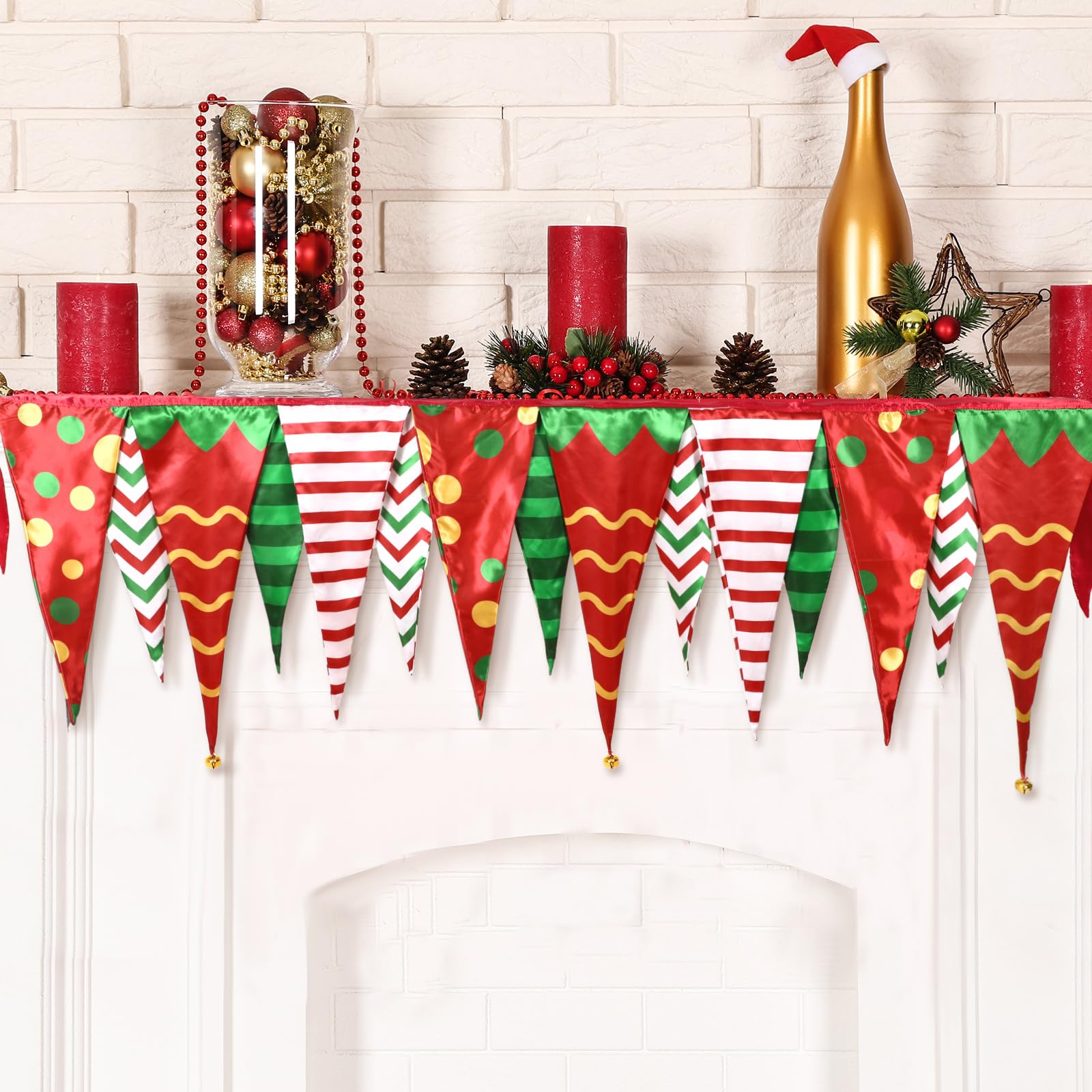 Amazon.com: Fanfanwin Christmas Mantel Decor Christmas Mantel Scarf ...