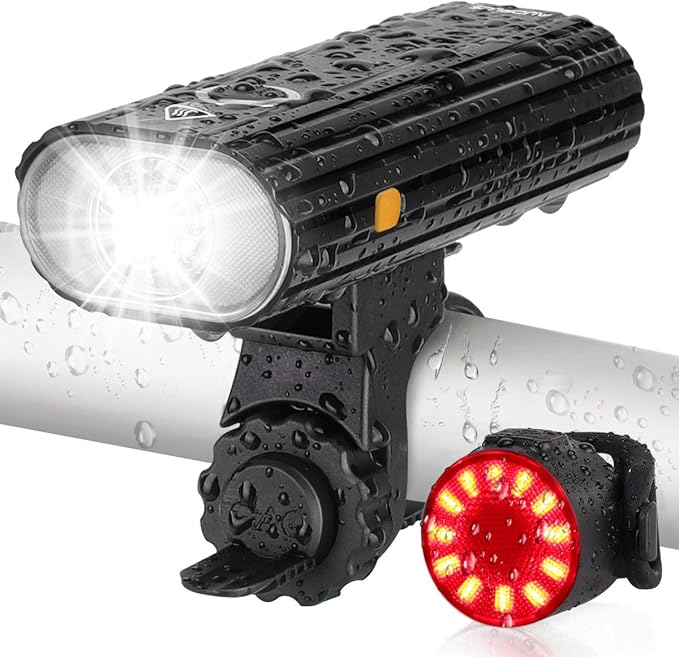 Amazon.com : AUOPLUS Rechargeable Bike Light Set, Super Bright Bicycle ...