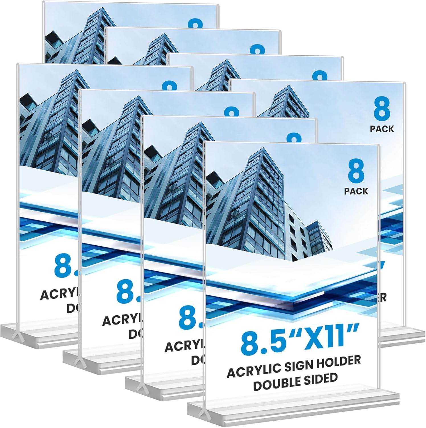 Amazon.com: Acrylic Sign Holder 8.5x11, 8Pack Clear TableTop Sign ...