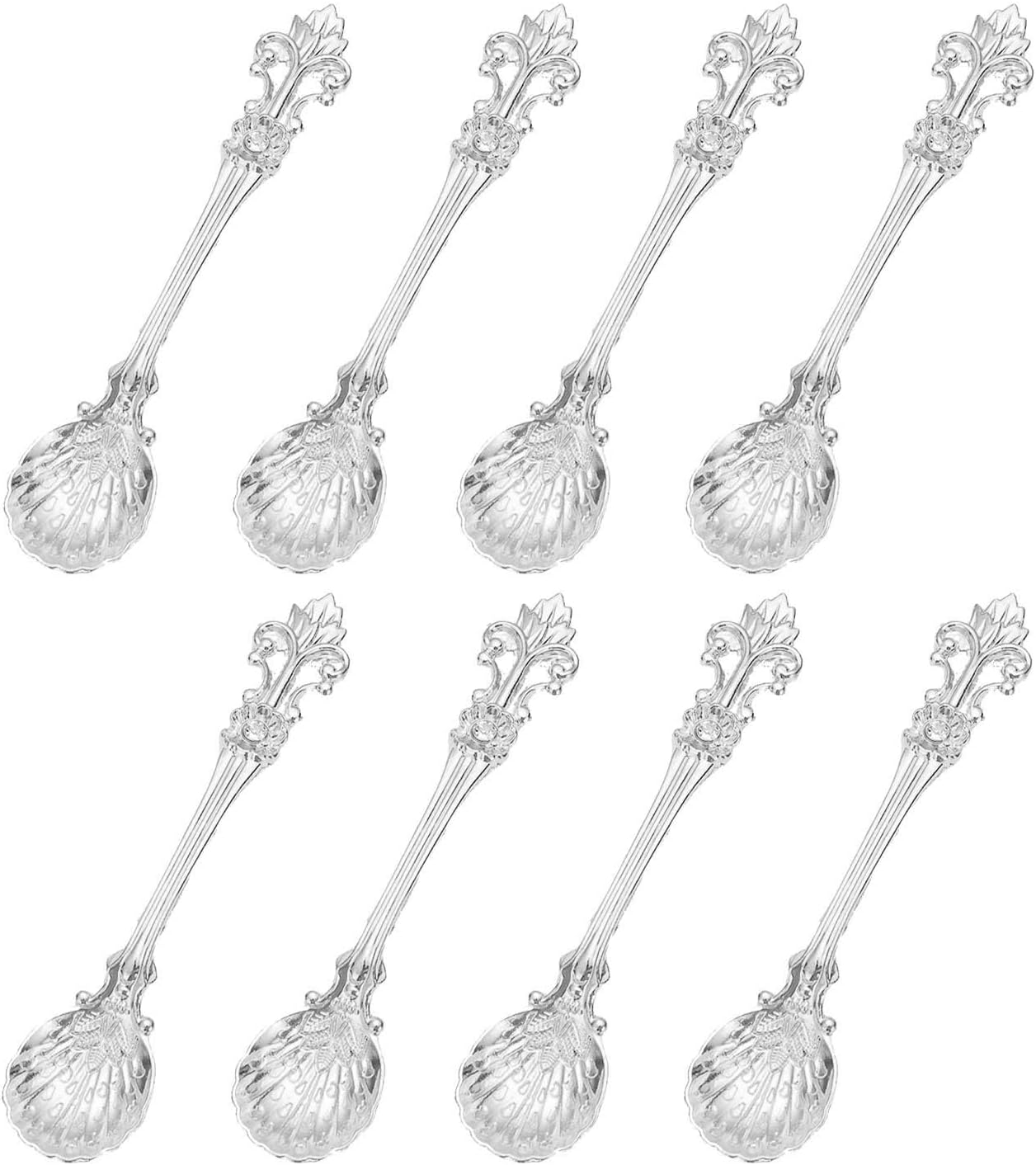 Amazon.com: WJXFHTD 8PCS Vintage Dessert Spoons, Carved Zinc Alloy ...
