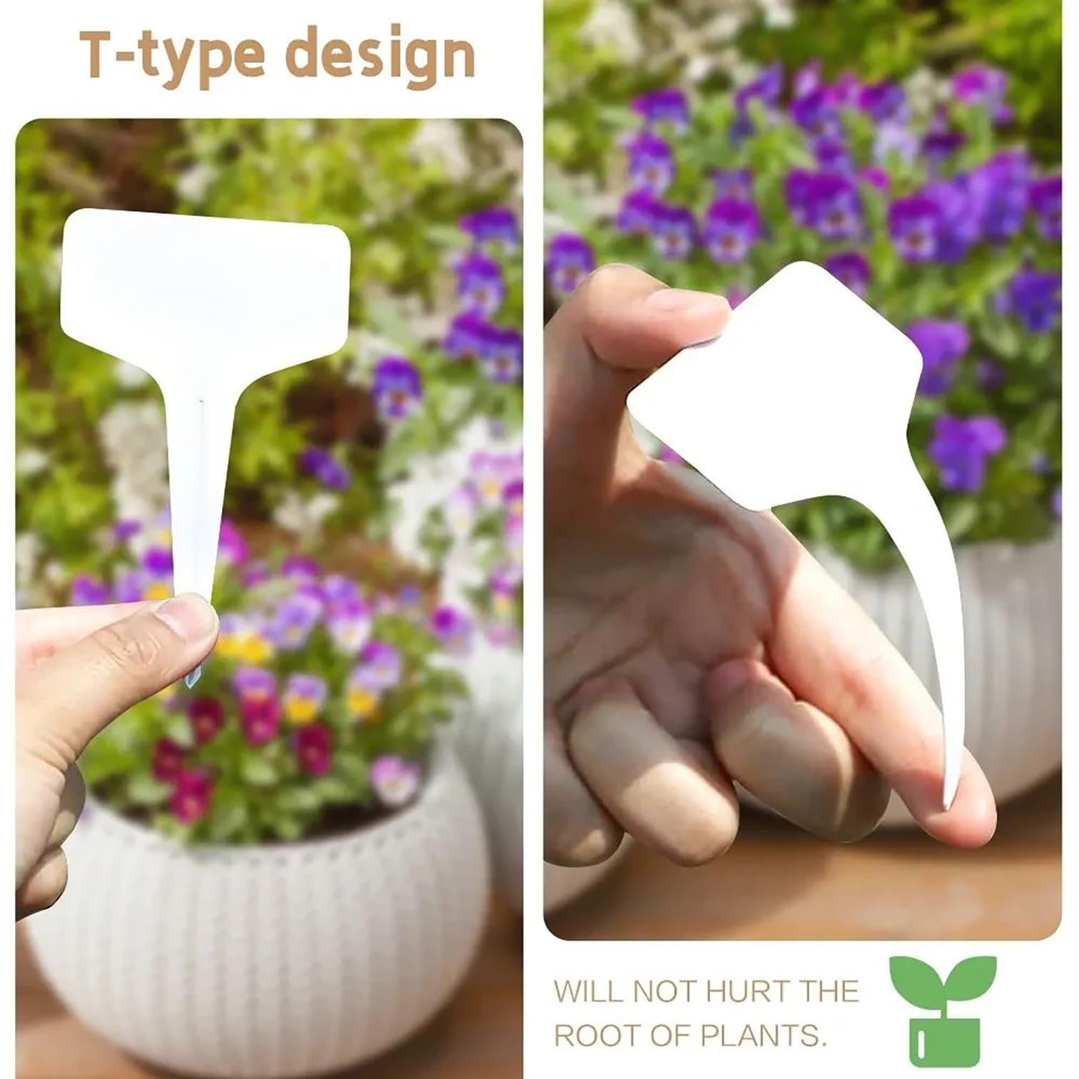 Snapklik.com : T-Type Plant Labels, 200pcs Plastic Plant Name Tags ...