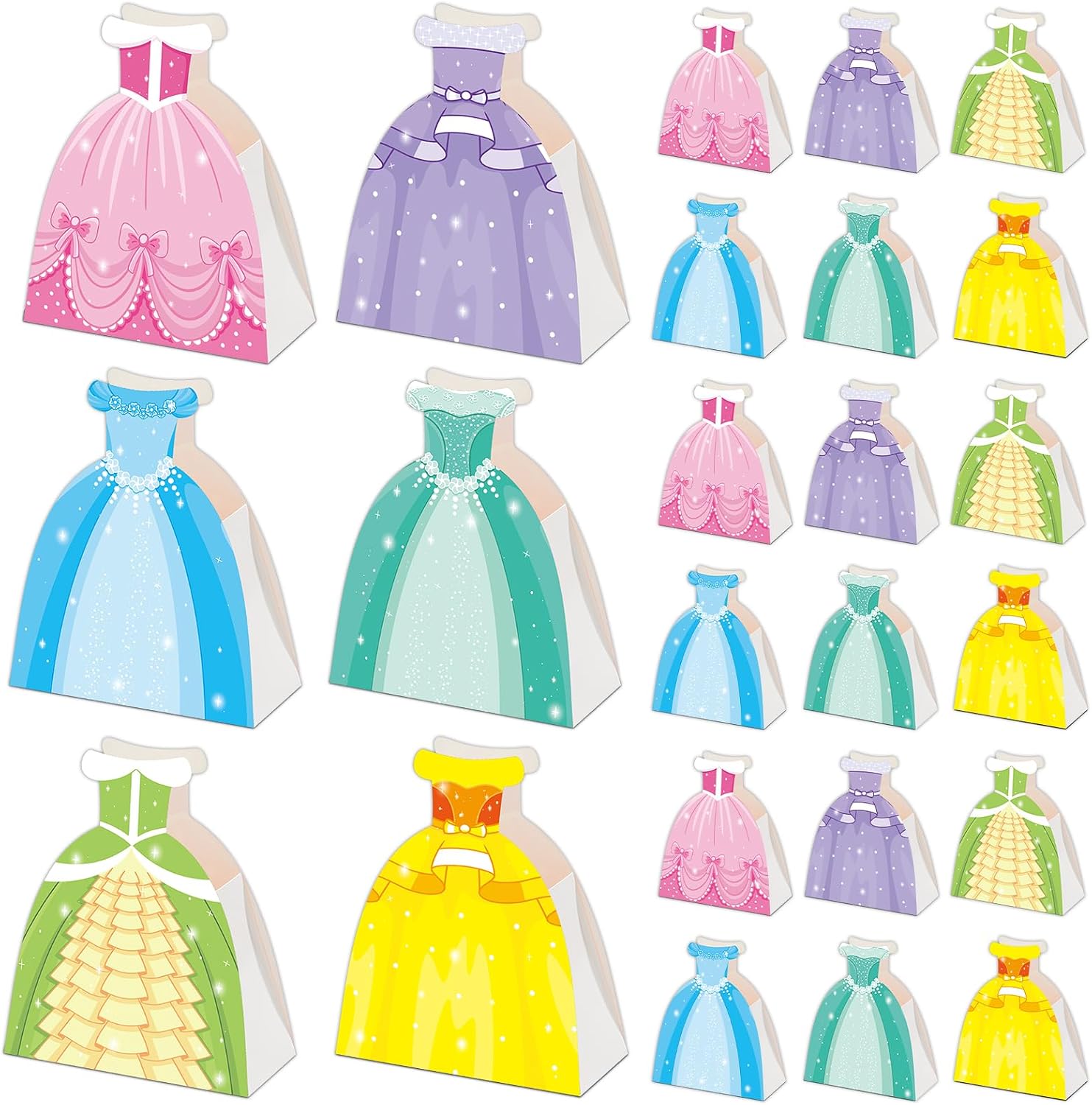 Amazon.com: 12Pcs Princess Paper Treat Boxes for Princess Birthday ...