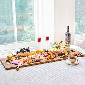 Amazon.com: RosiRoli Large Acacia Wood Charcuterie Board 36x12 Inch ...